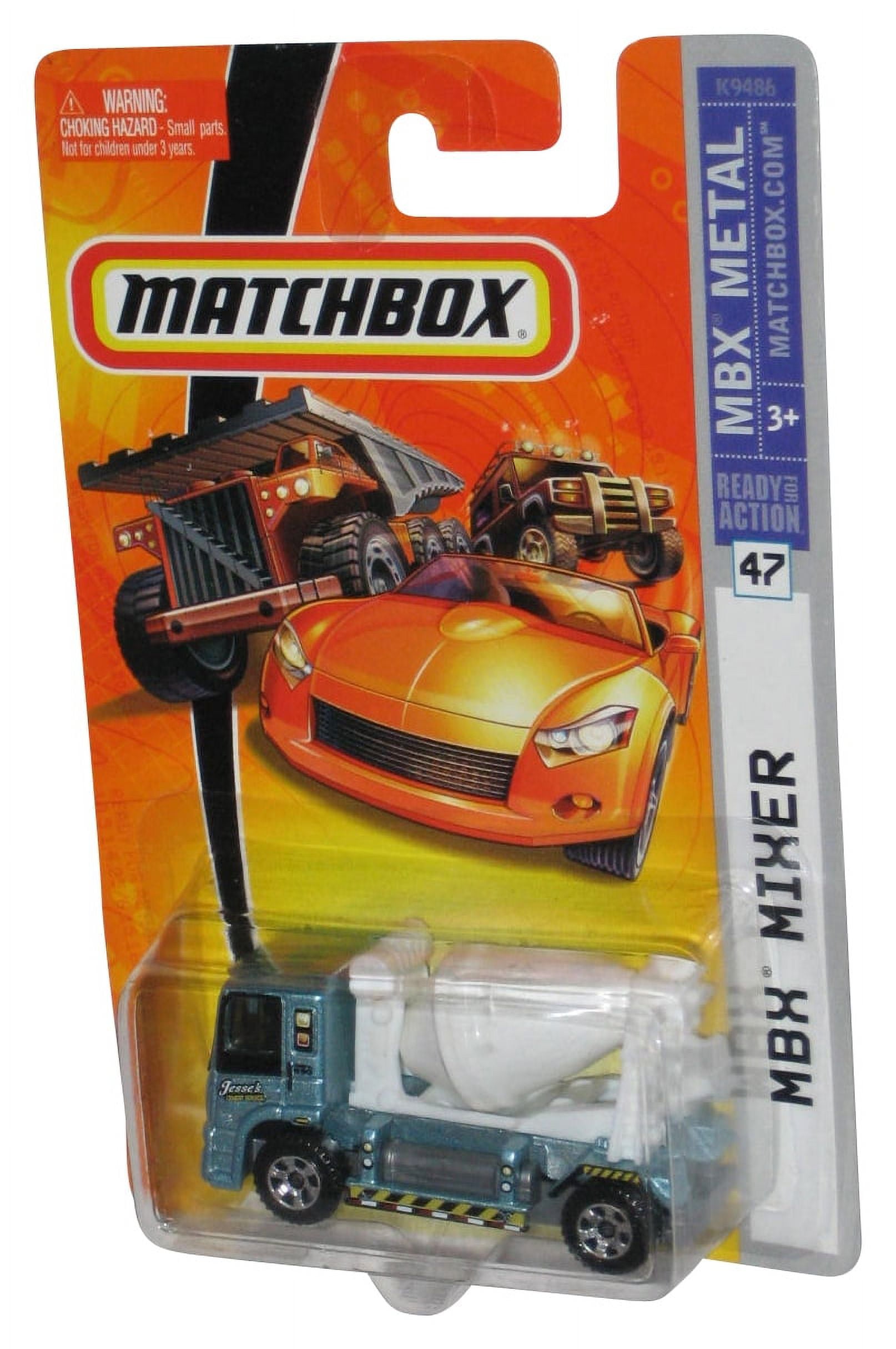 Matchbox MBX Metal (2007) Mixer Blue & White Toy Construction Vehicle ...