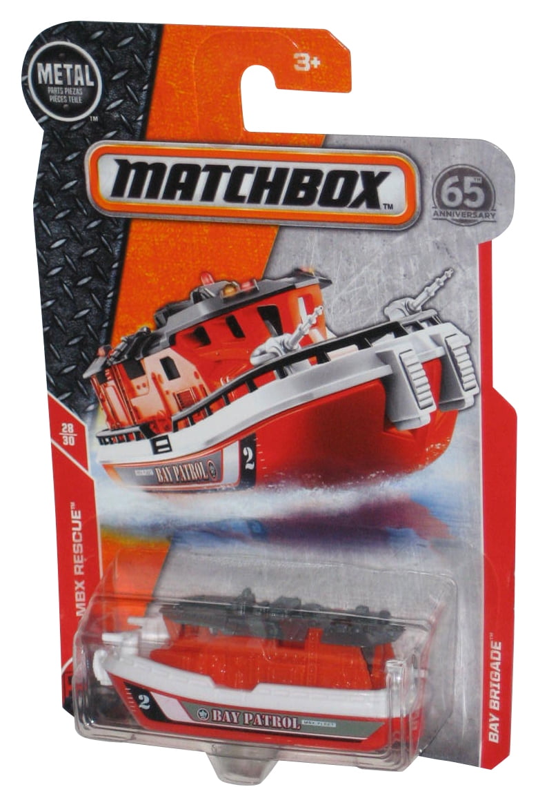 Matchbox MBX Rescue (2017) Red Bay Patrol Brigade Red & White Boat Toy ...