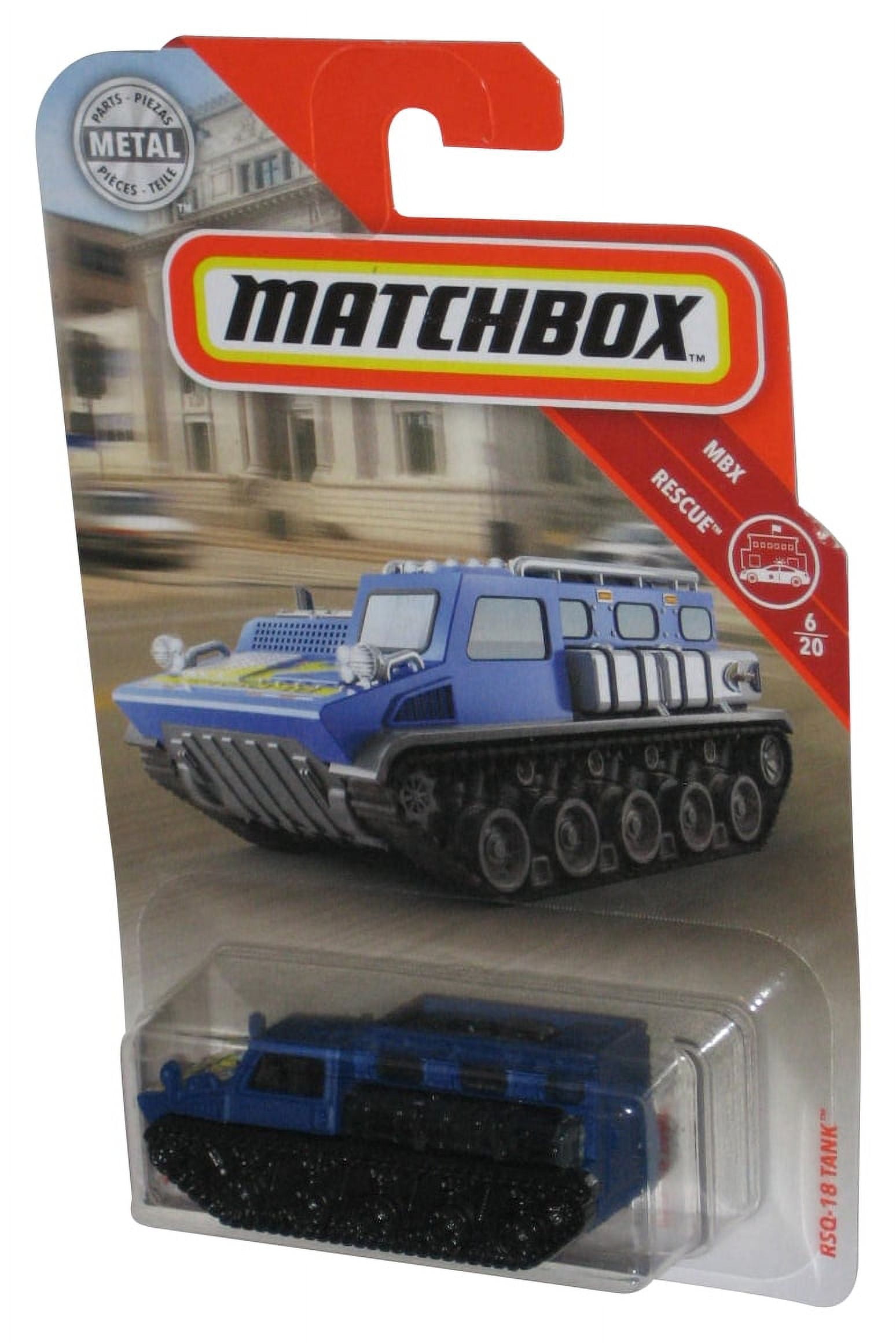 Matchbox MBX Rescue (2018) RSQ-18 Tank Blue Die-Cast Metal Toy Vehicle ...
