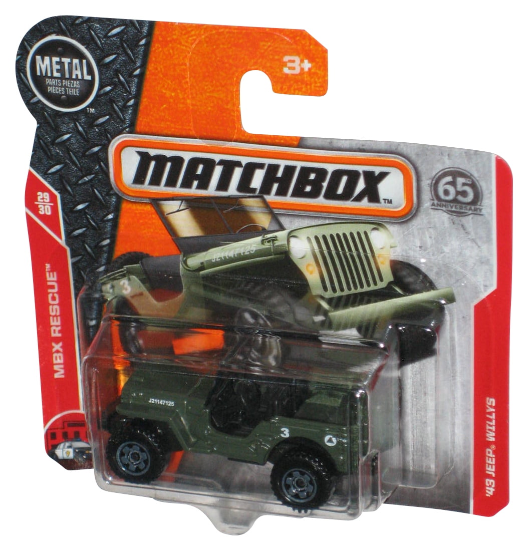 Matchbox MBX Rescue 29/30 (2017) Green '43 Jeep Willys Toy Car 121/125 ...