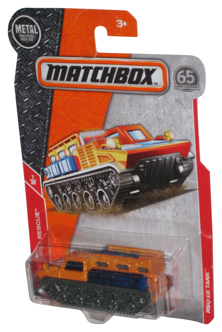 Matchbox MBX Rescue 7/30 (2017) RSQ-18 Tank Orange Die-Cast Metal Toy ...