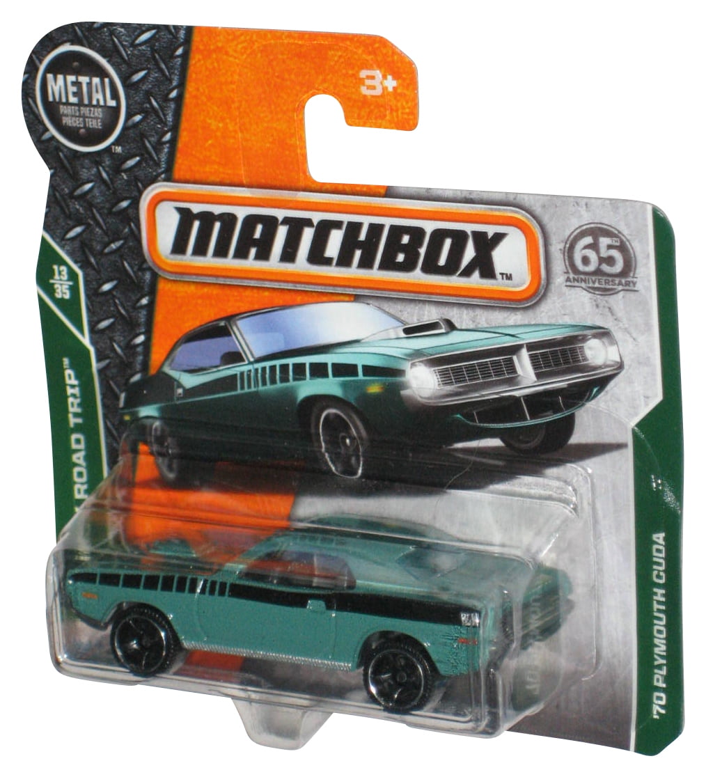 Matchbox MBX Road Trip 13/35 (2017) Green '70 Plymouth Cuda Toy Car 19/ ...