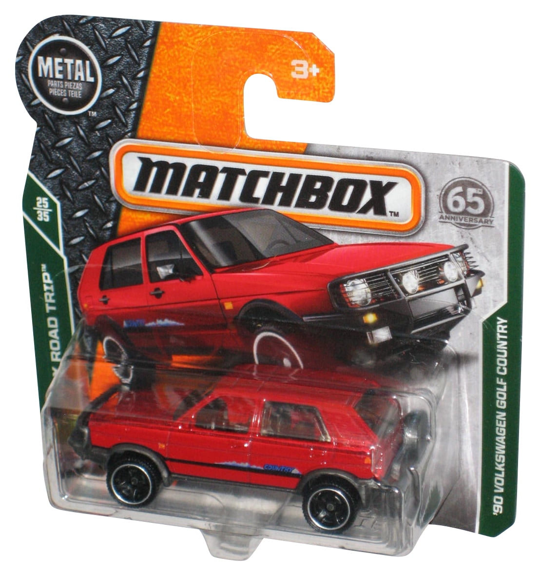Matchbox MBX Road Trip 25/35 (2017) Red '90 Volkswagen Golf Country Toy ...