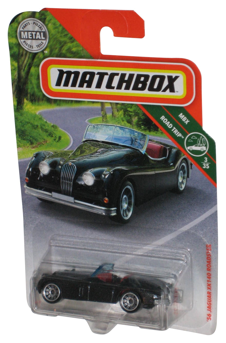 Matchbox MBX Road Trip 3/35 (2018) Black '56 Jaguar XK140 Roadster Toy ...