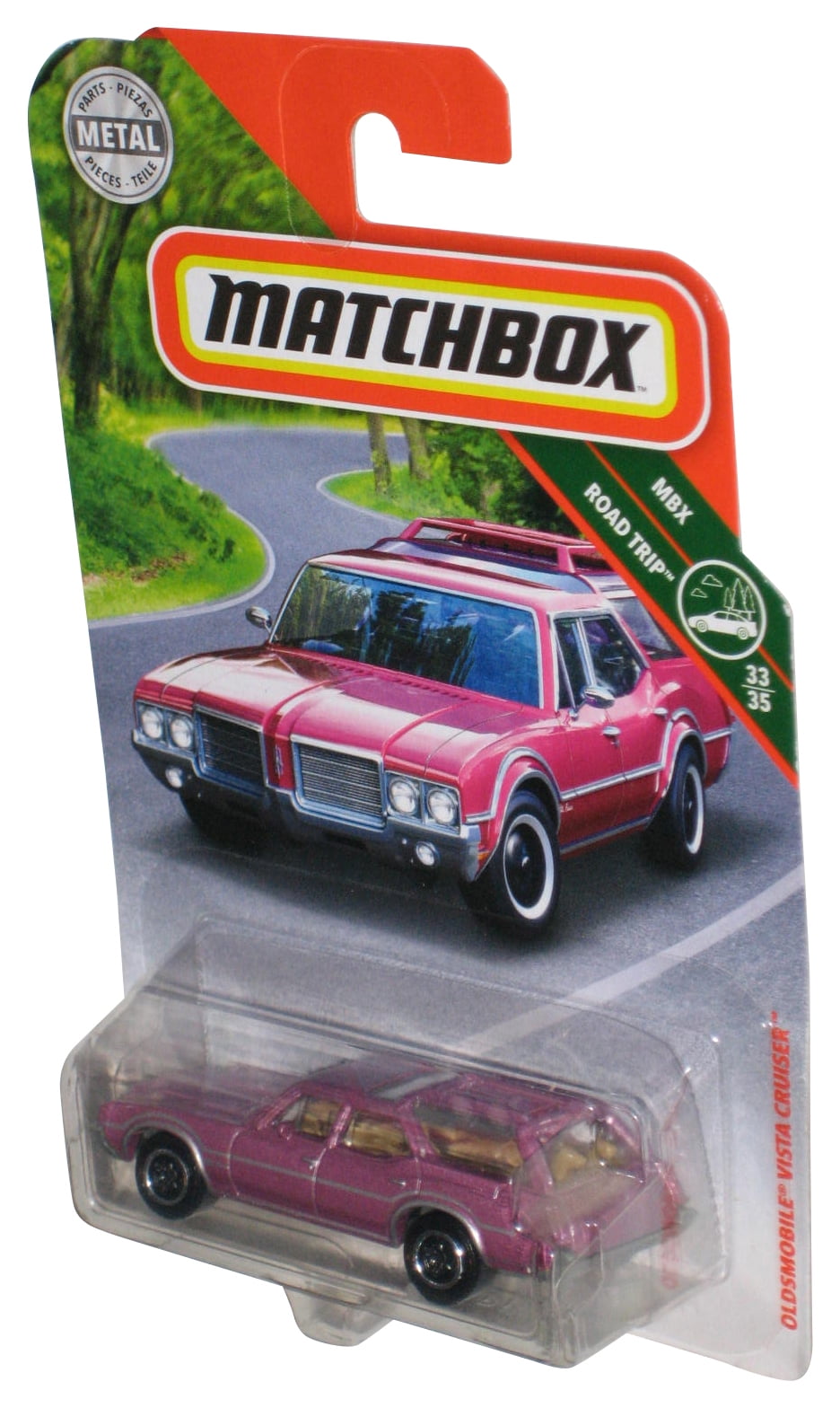 Matchbox MBX Road Trip 33/35 (2018) Pink Oldsmobile Vista Cruiser Car ...