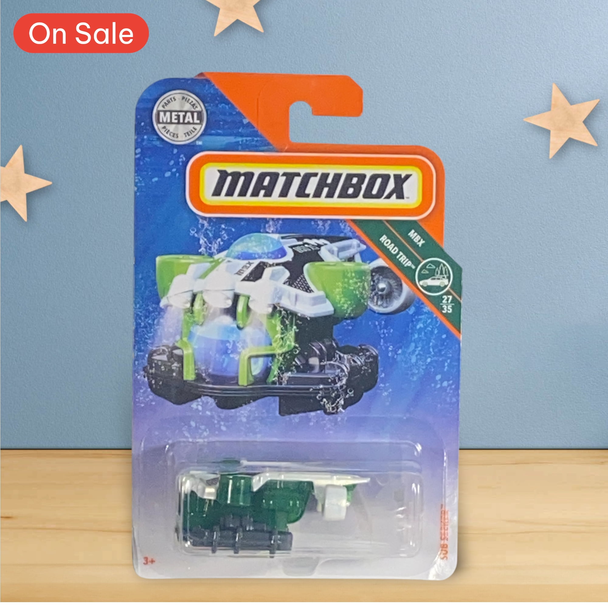 Matchbox MBX Road Trip Sub Seeker (2018) Green & White Toy Vehicle 27/ ...
