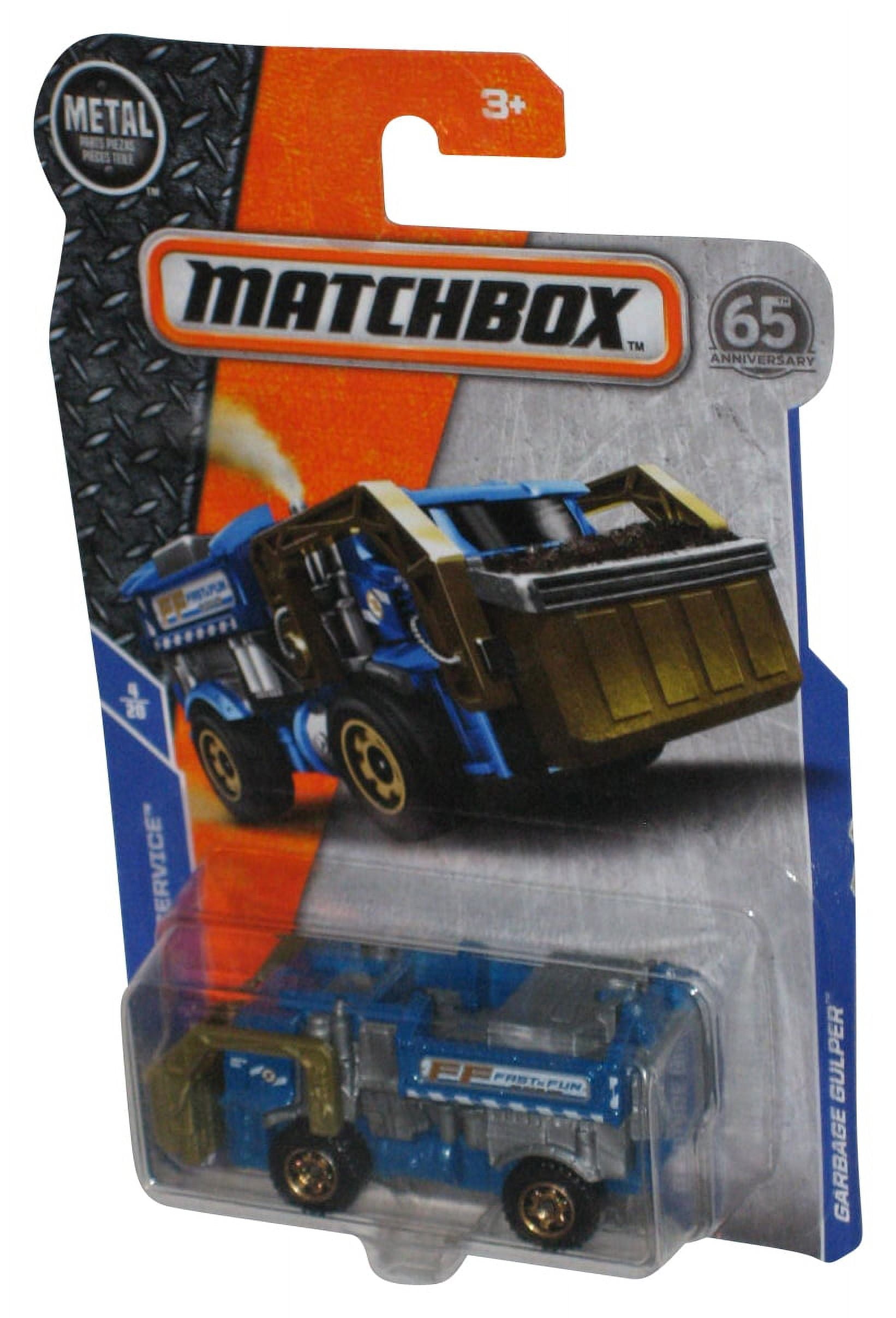 Matchbox MBX Service 4/20 (2017) Blue Garbage Gulper Toy Truck 17/125 ...