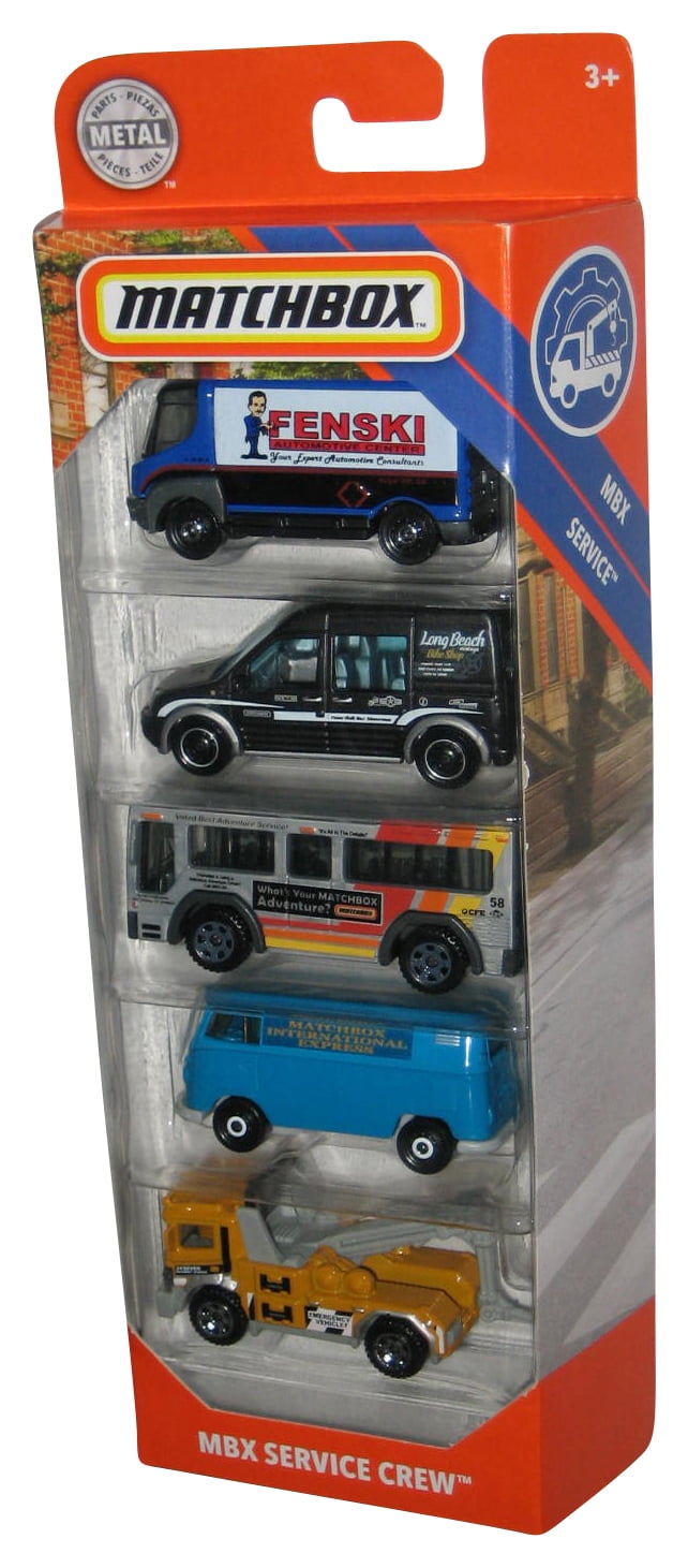 Matchbox MBX Service Crew (2018) Mattel Vehicle 5-Pack Toy Box Set ...
