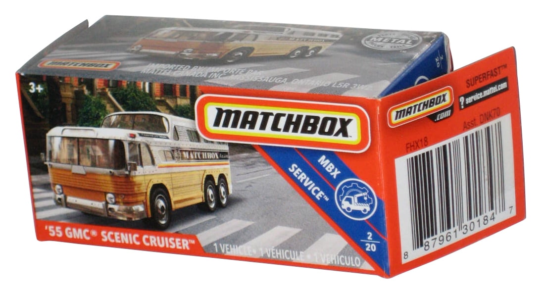 Matchbox MBX Service Power Grabs Box (2018) Gold '55 GMC Scenic Cruiser ...
