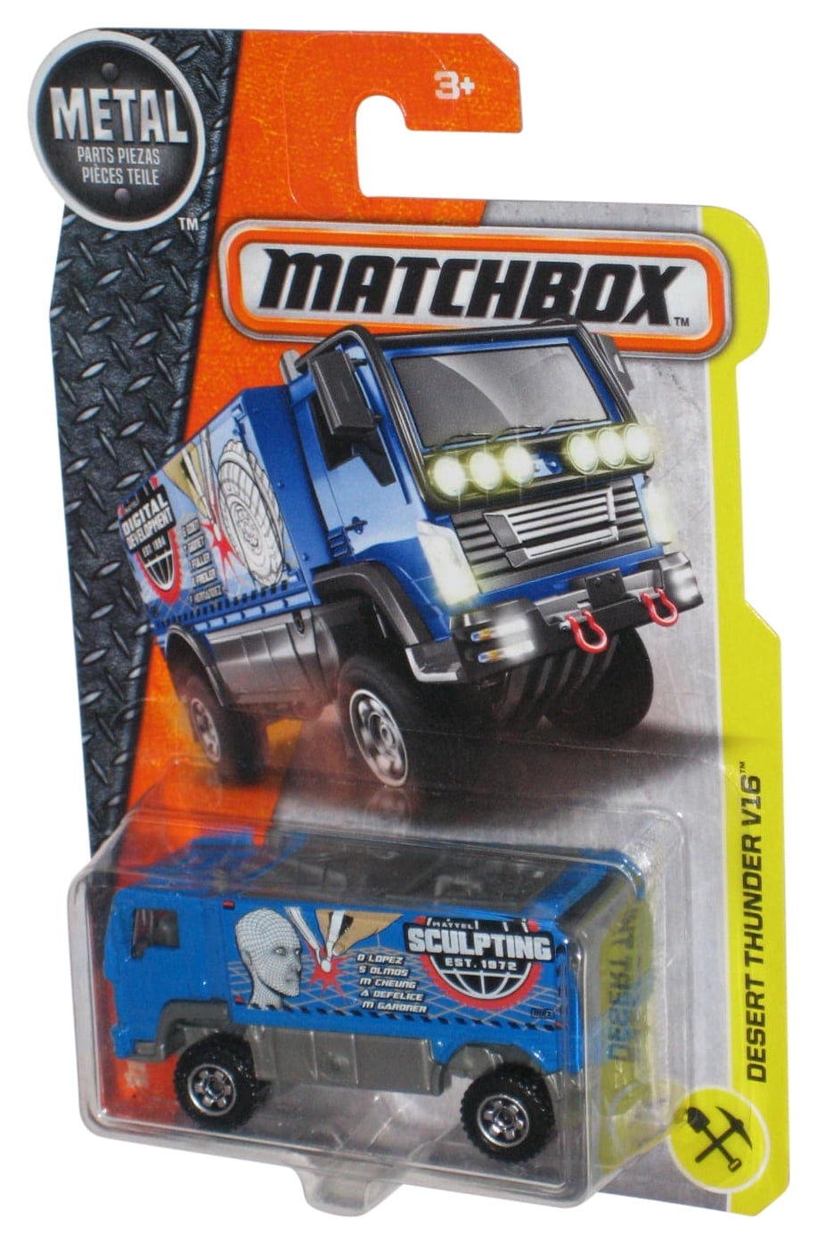 Matchbox Metal (2016) Mattel Blue Desert Thunder V16 Toy Truck 34/125 ...
