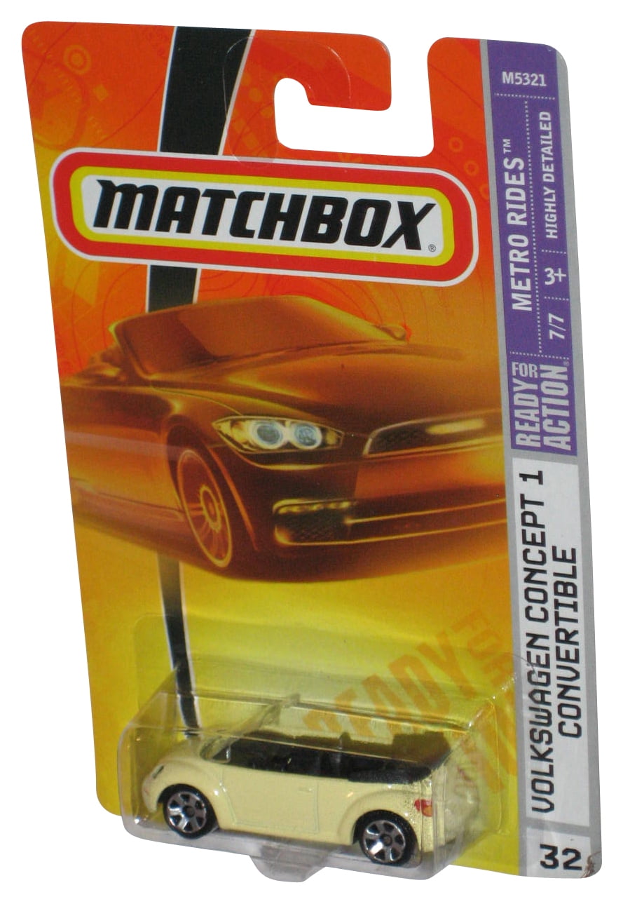 Matchbox Metro Rides Yellow (2007) Volkswagen Concept 1 Convertible Toy ...