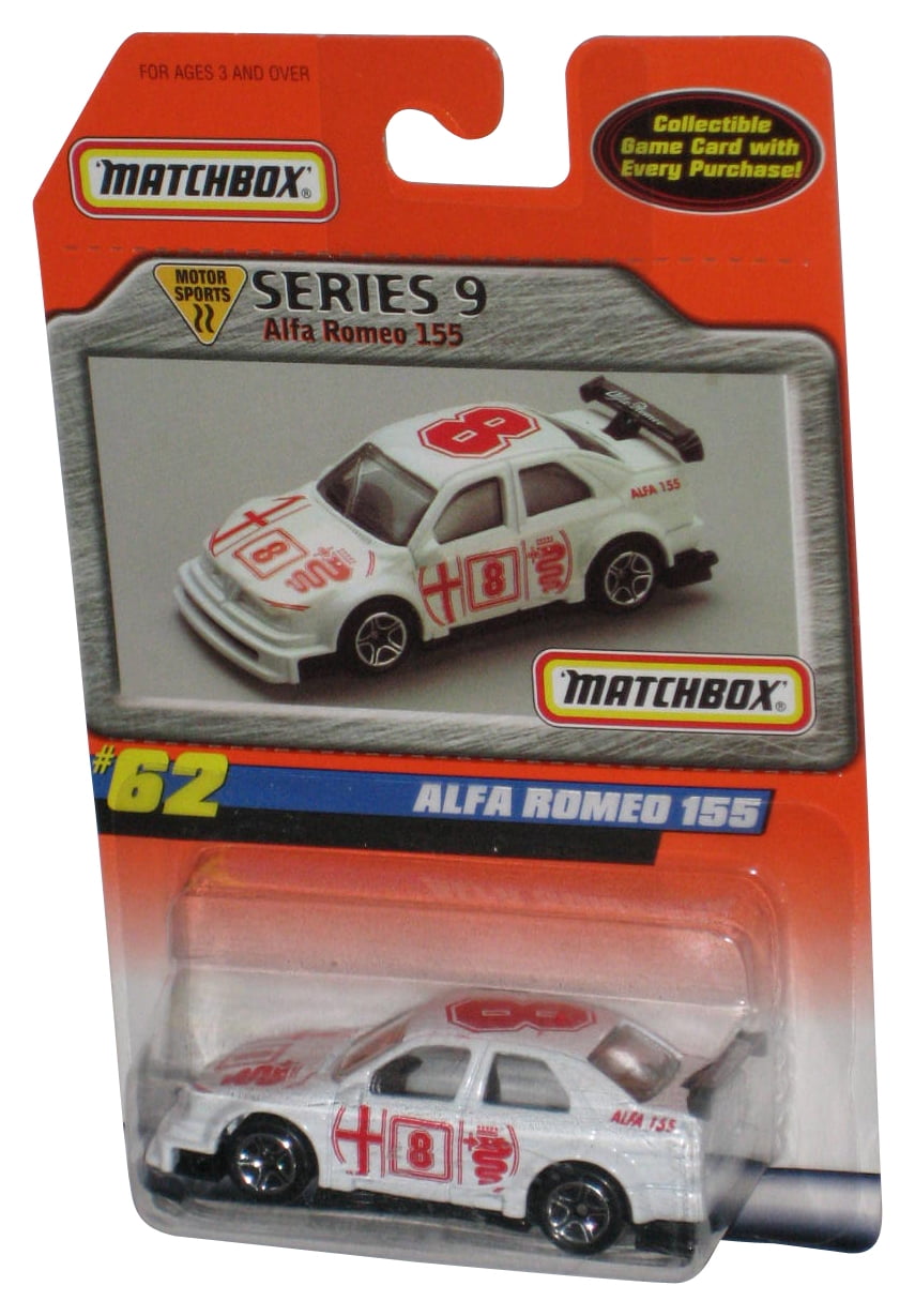 Matchbox Motor Sports (1998) Series 9 White Alfa Romeo 155 Toy Car #62 ...