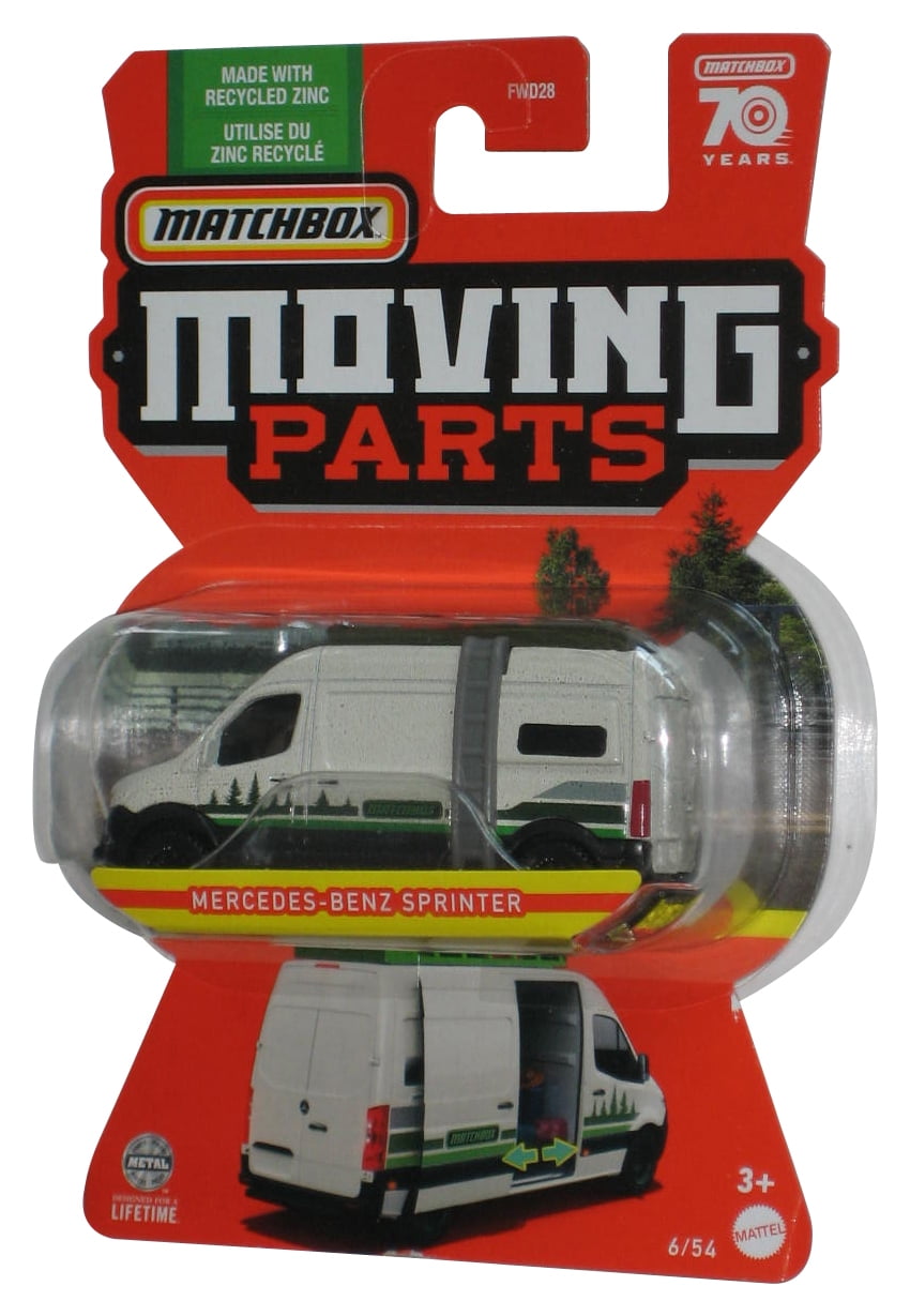 Matchbox Moving Parts (2023) White Mercedes-Benz Sprinter Toy Van 6/54 ...