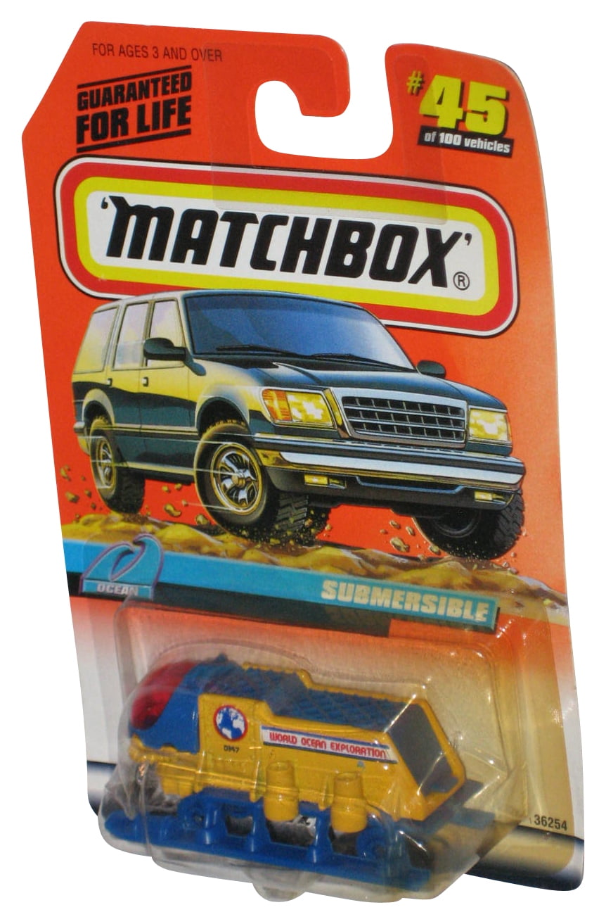 Matchbox Ocean Submersible (1998) Yellow & Blue Toy Car #45/100 ...