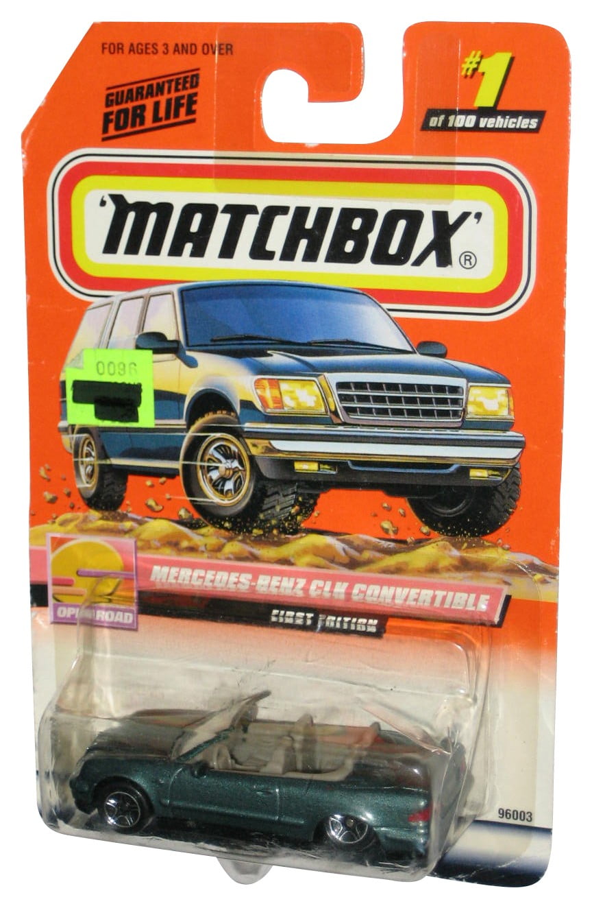 Matchbox Open Road (1999) Green Mercedes-Benz CLK Convertible Toy Car ...