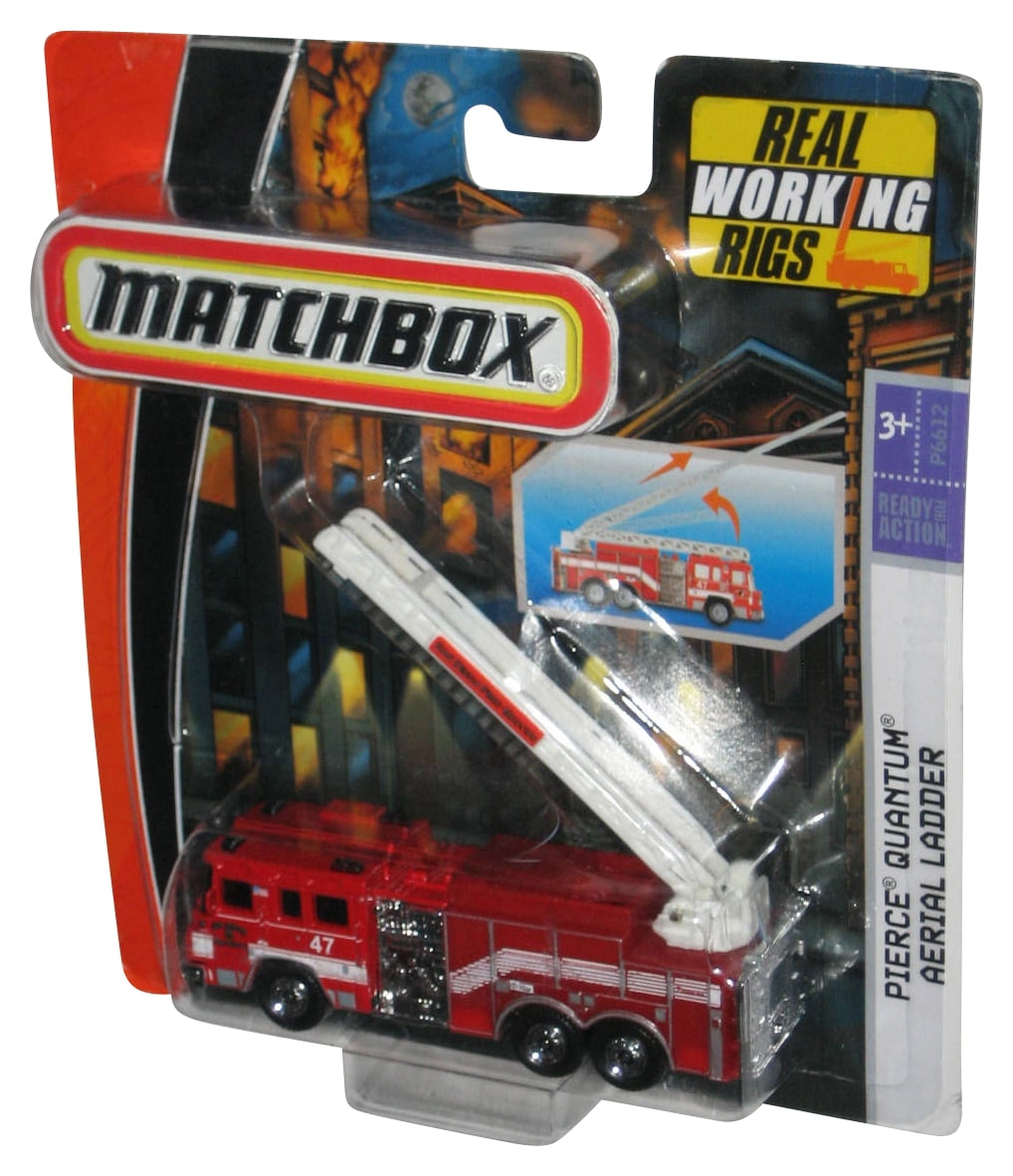 Matchbox Pierce Quantum Aerial Ladder (2008) Red Real Working Rigs Toy ...