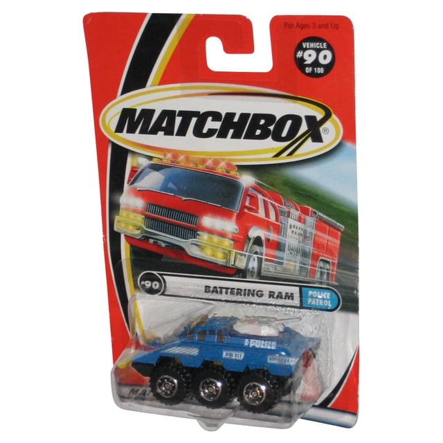 Matchbox Police Patrol (2000) Blue Battering Ram Toy Vehicle #90/100 ...