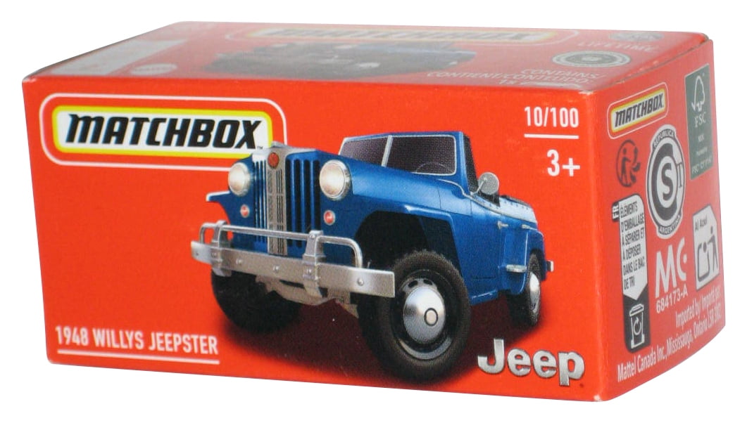 Matchbox Power Grabs Box 1948 Willys Jeepster (2023) Blue Toy Car 10/ ...