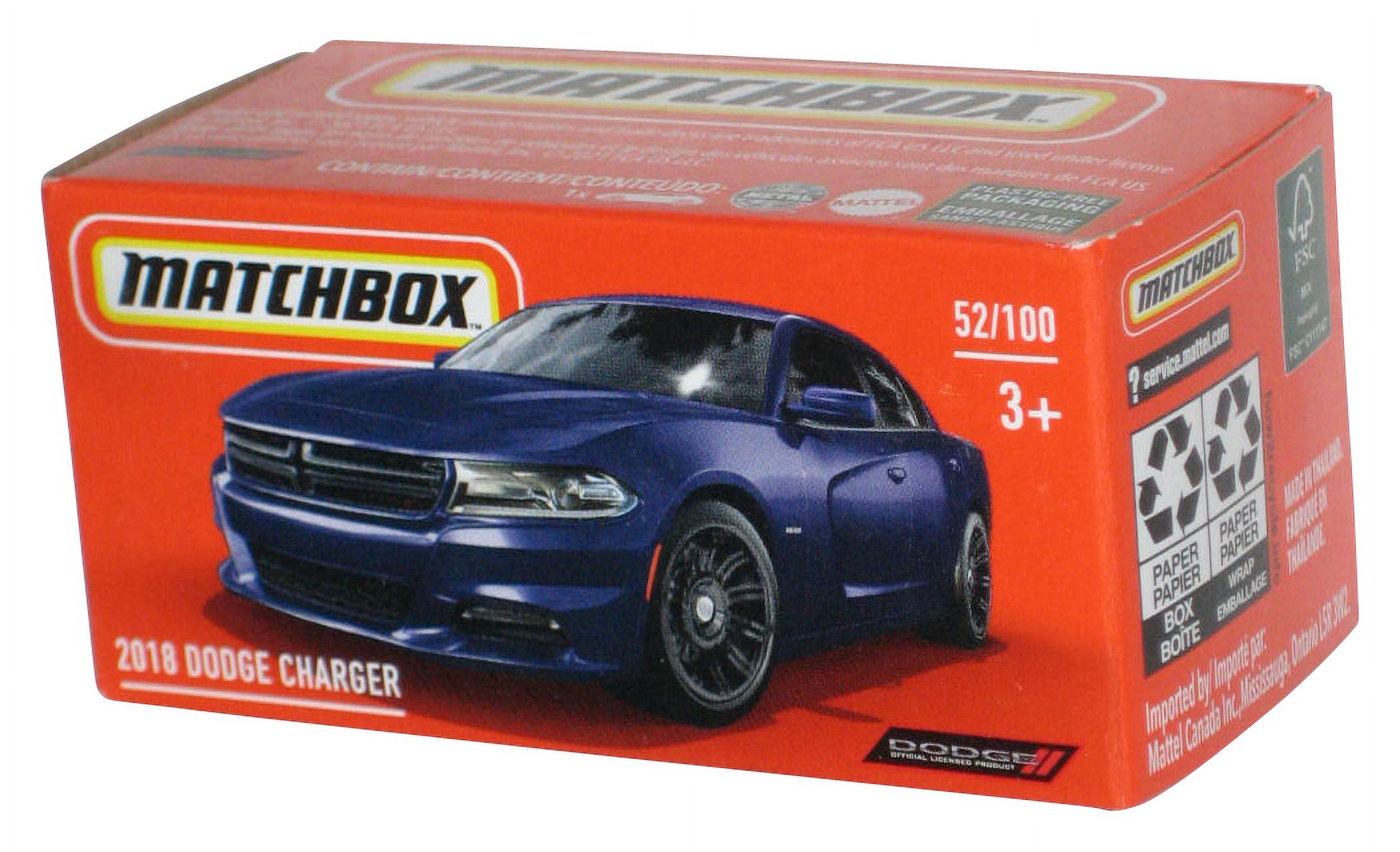 Matchbox Power Grabs Box (2021) Purple 2018 Dodge Charger Toy Car 52/ ...