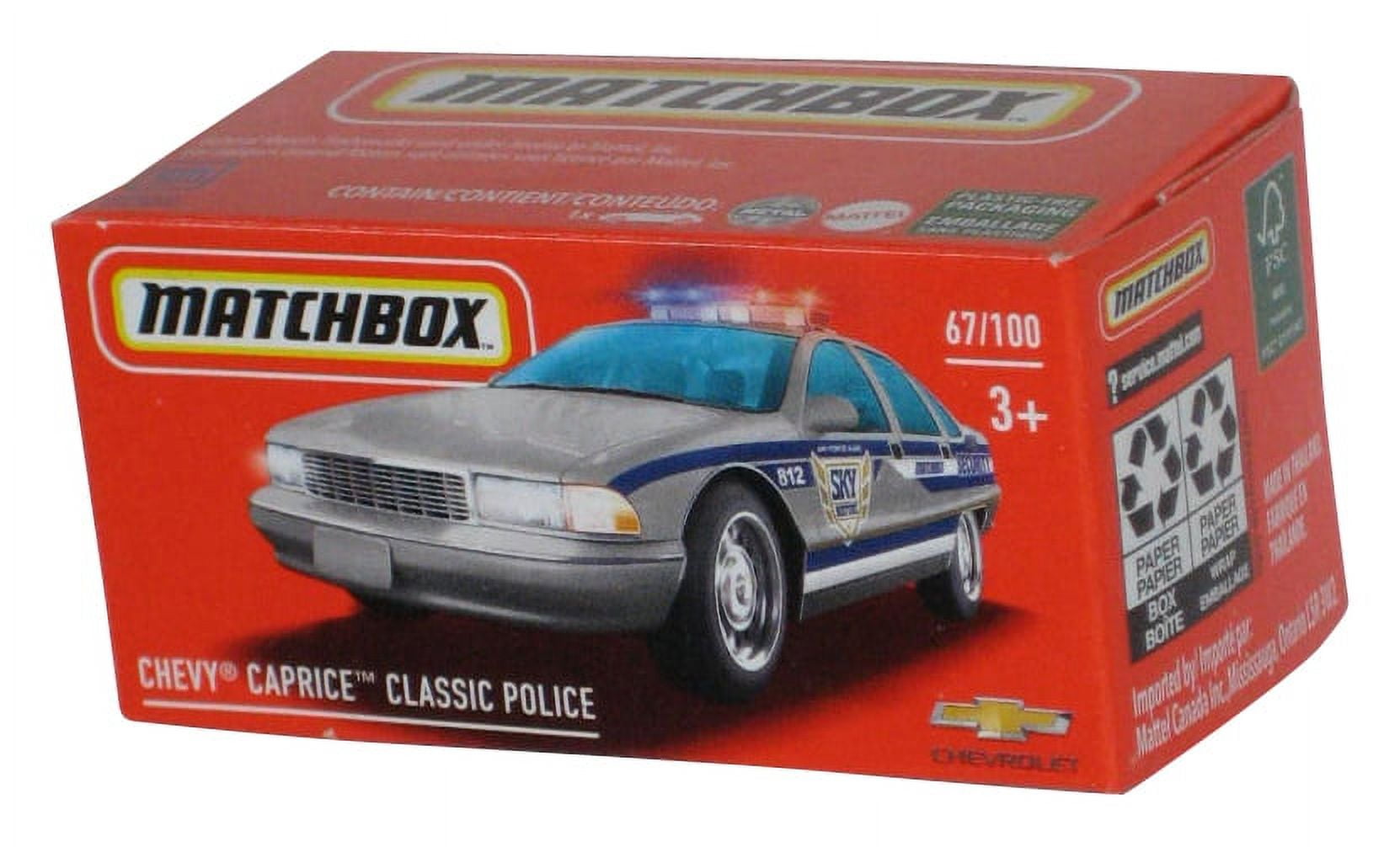 Matchbox Power Grabs Box (2021) Silver Chevy Caprice Classic Police Car ...