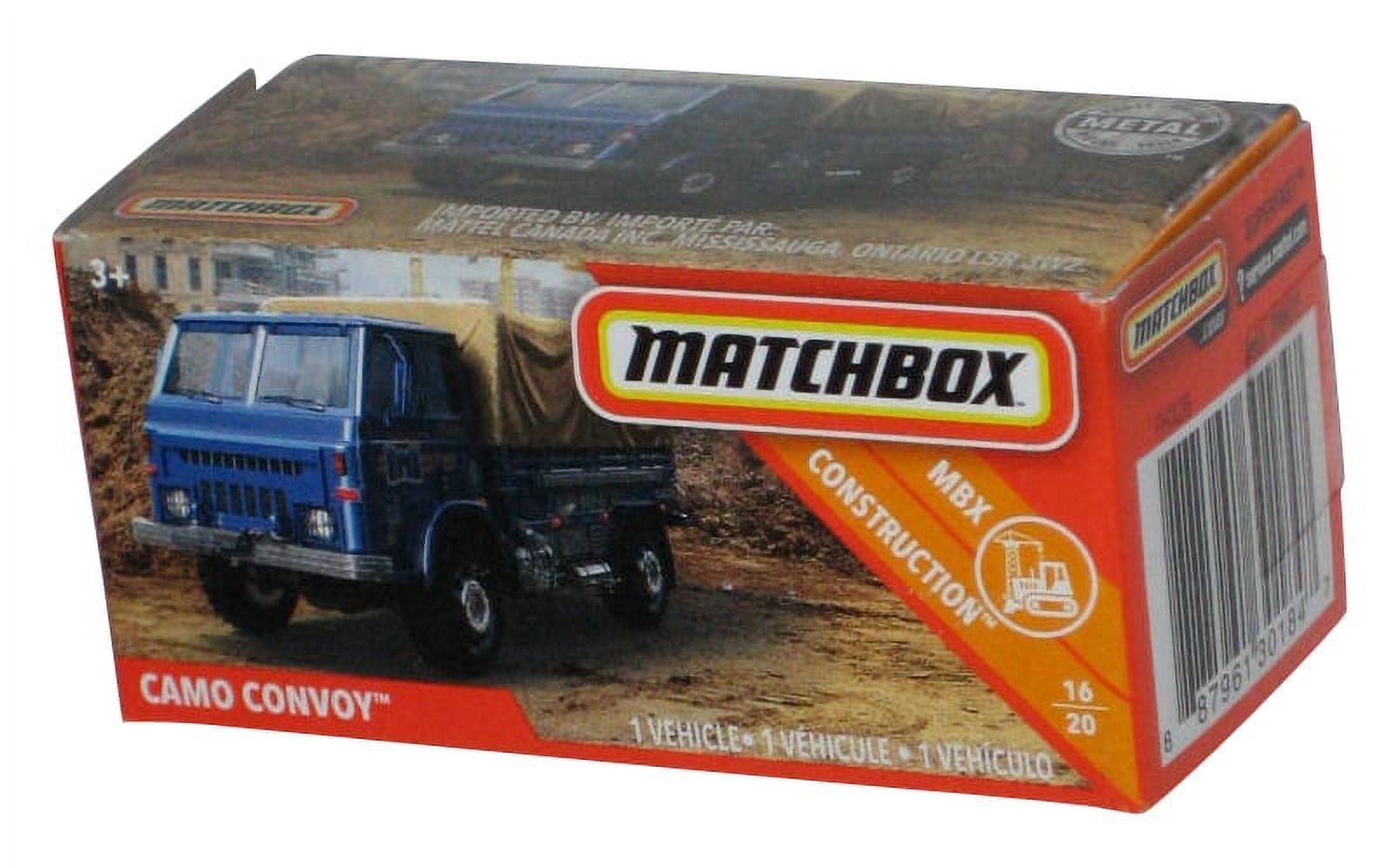 Matchbox Power Grabs Box MBX Construction (2018) Blue Camo Convoy Toy ...