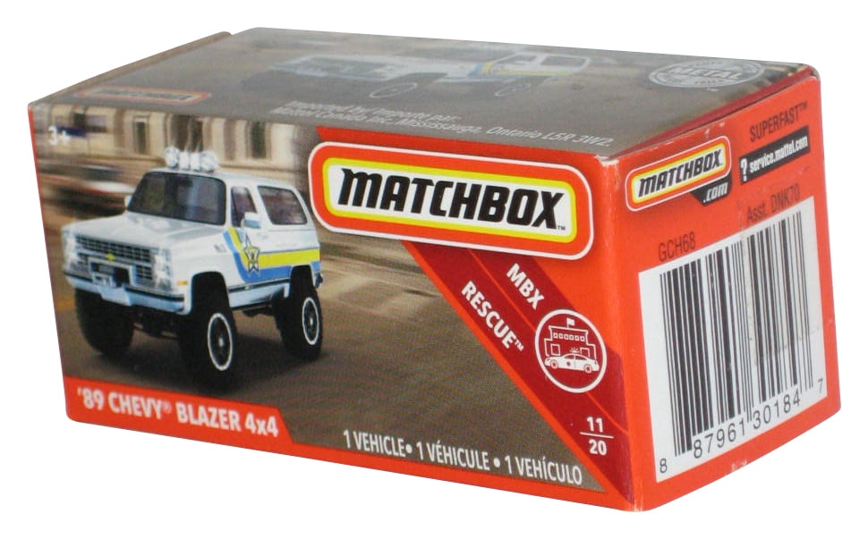 Matchbox Power Grabs Box MBX Rescue (2018) White '89 Chevy Blazer 4x4 ...