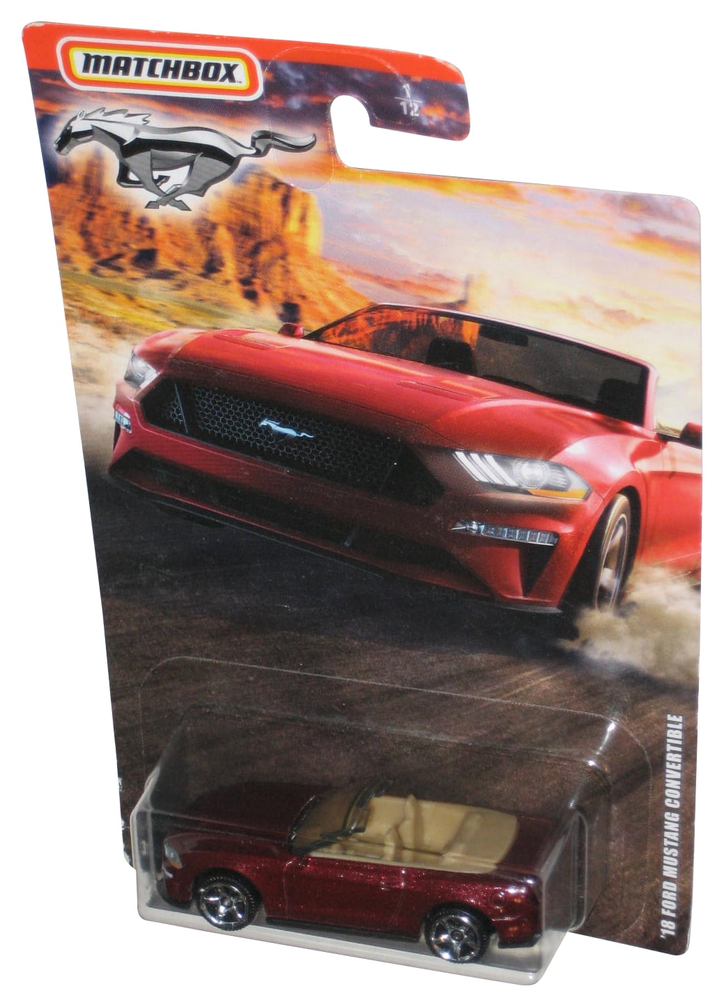 Matchbox Red '18 Ford Mustang Convertible (2019) Mattel Toy Car 1/12 ...