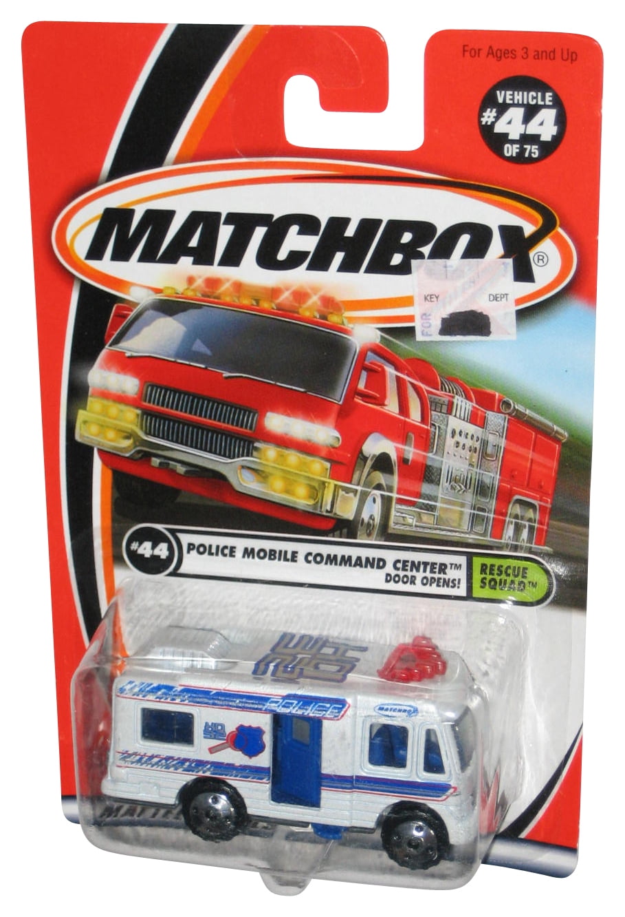 Matchbox Rescue Squad (2000) White Police Mobile Command Center Door ...