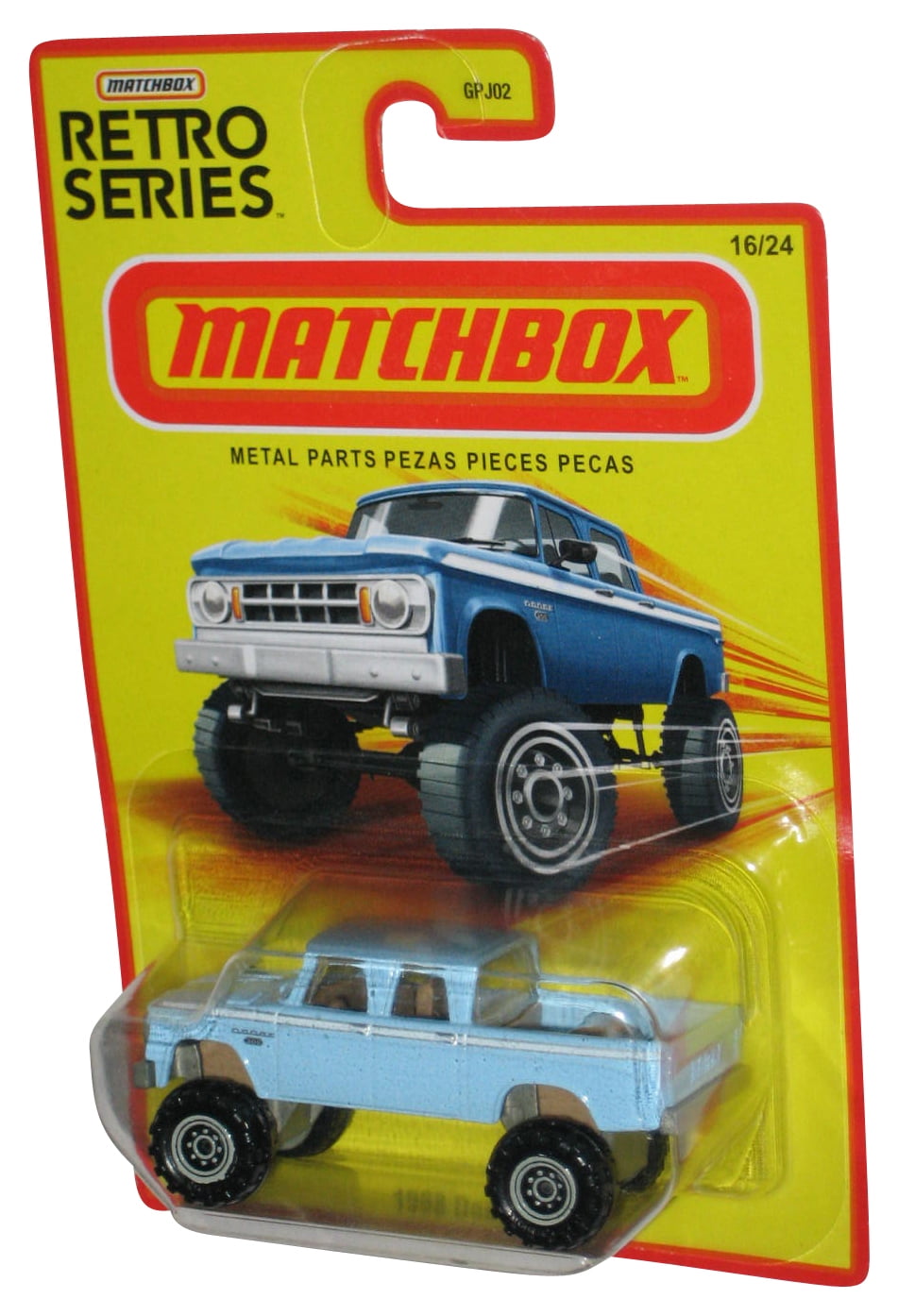 Matchbox Retro Series (2021) Blue 1968 Dodge D200 Toy Truck 16/24 ...