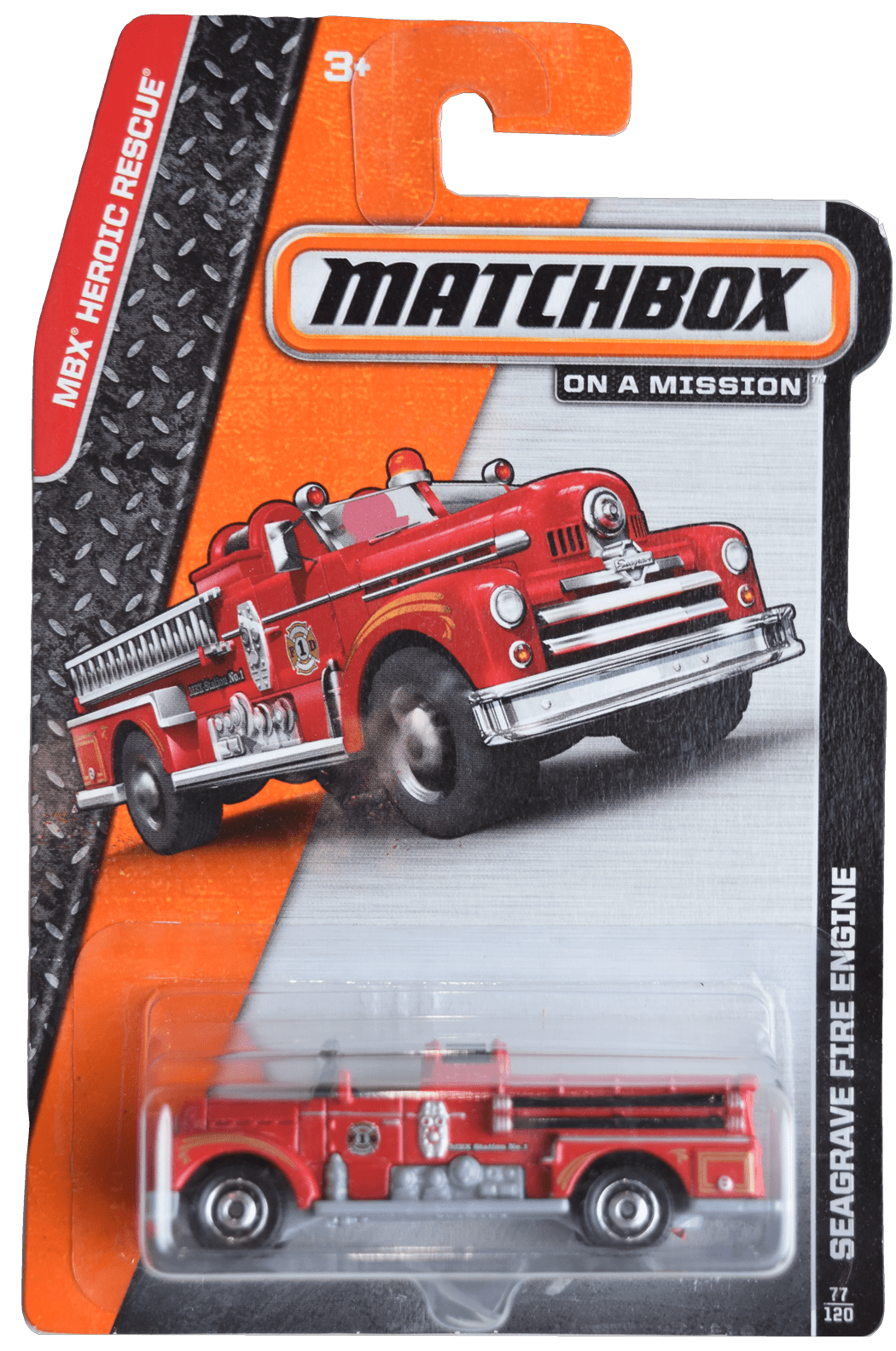 Matchbox Seagrave Fire Engine, MBX Heroic Rescue 77/120 [red] - Walmart.com