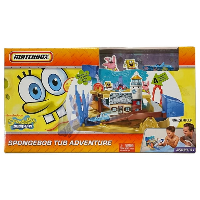 Matchbox SpongeBob Tub Adventure Playset Toy with Interactive Boat ...