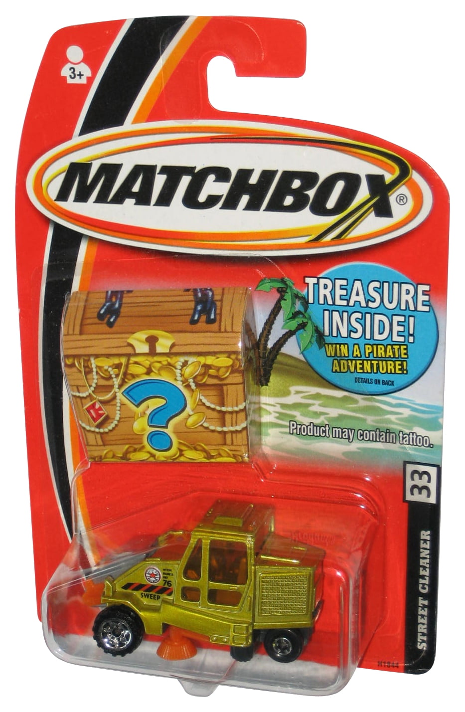 Matchbox Street Cleaner (2004) Gold Toy Vehicle #33 w/ Treasure Chest ...