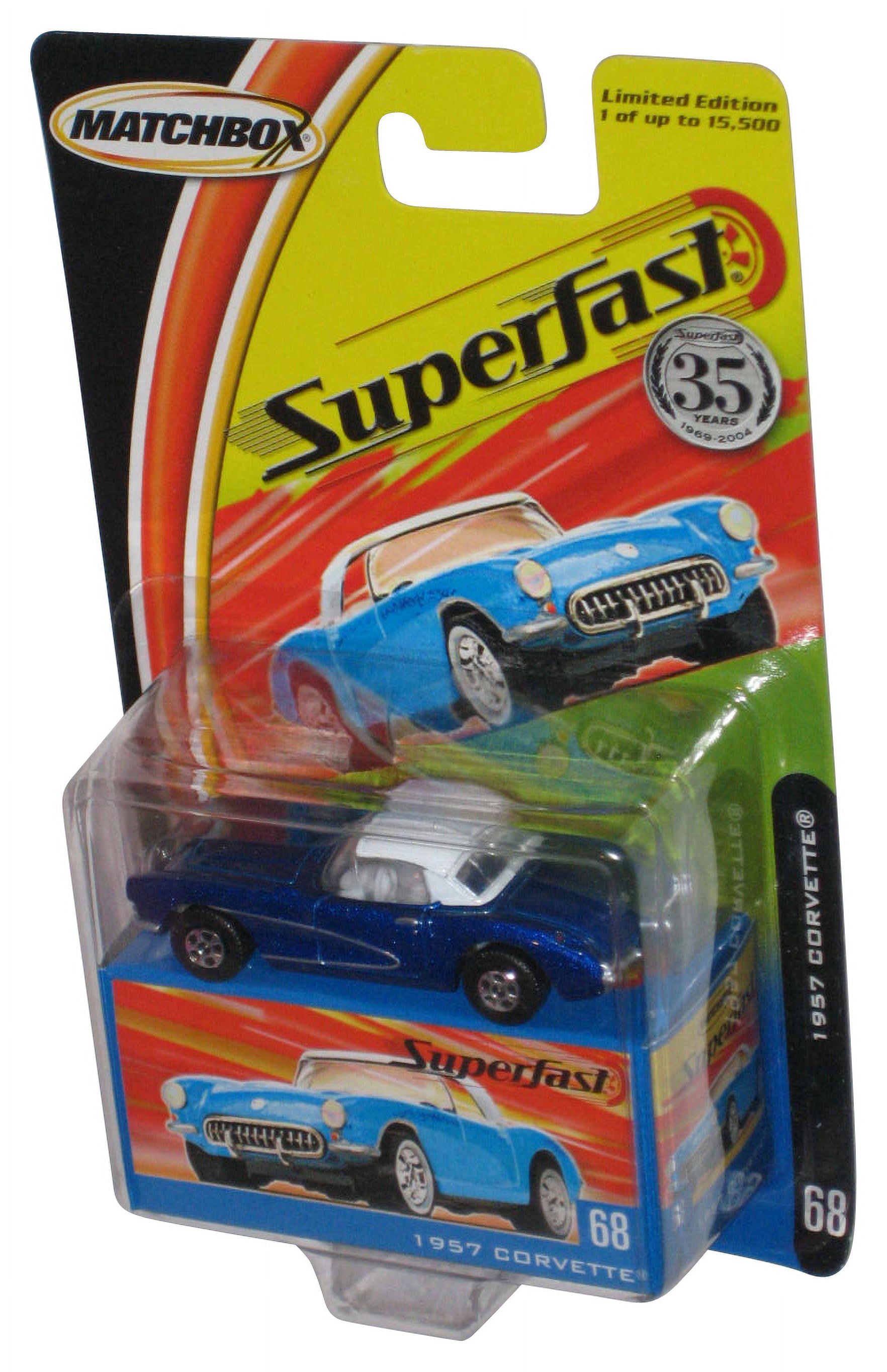 Matchbox Superfast (2004) Mattel Blue 1957 Corvette Die-Cast Toy Car ...