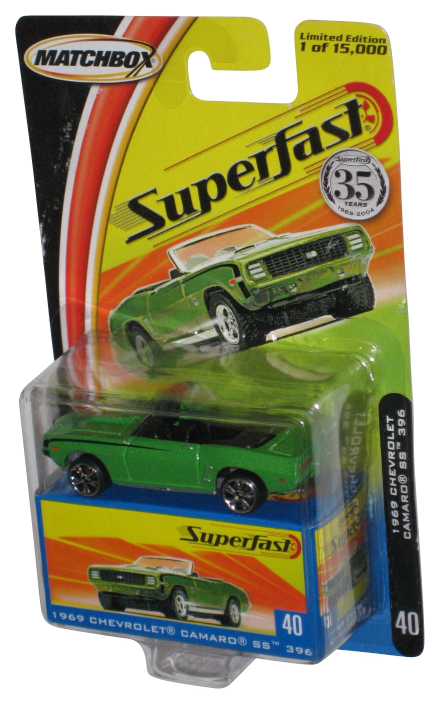 Matchbox Superfast (2004) Mattel Green 1969 Chevrolet Camaro SS 396 Car ...