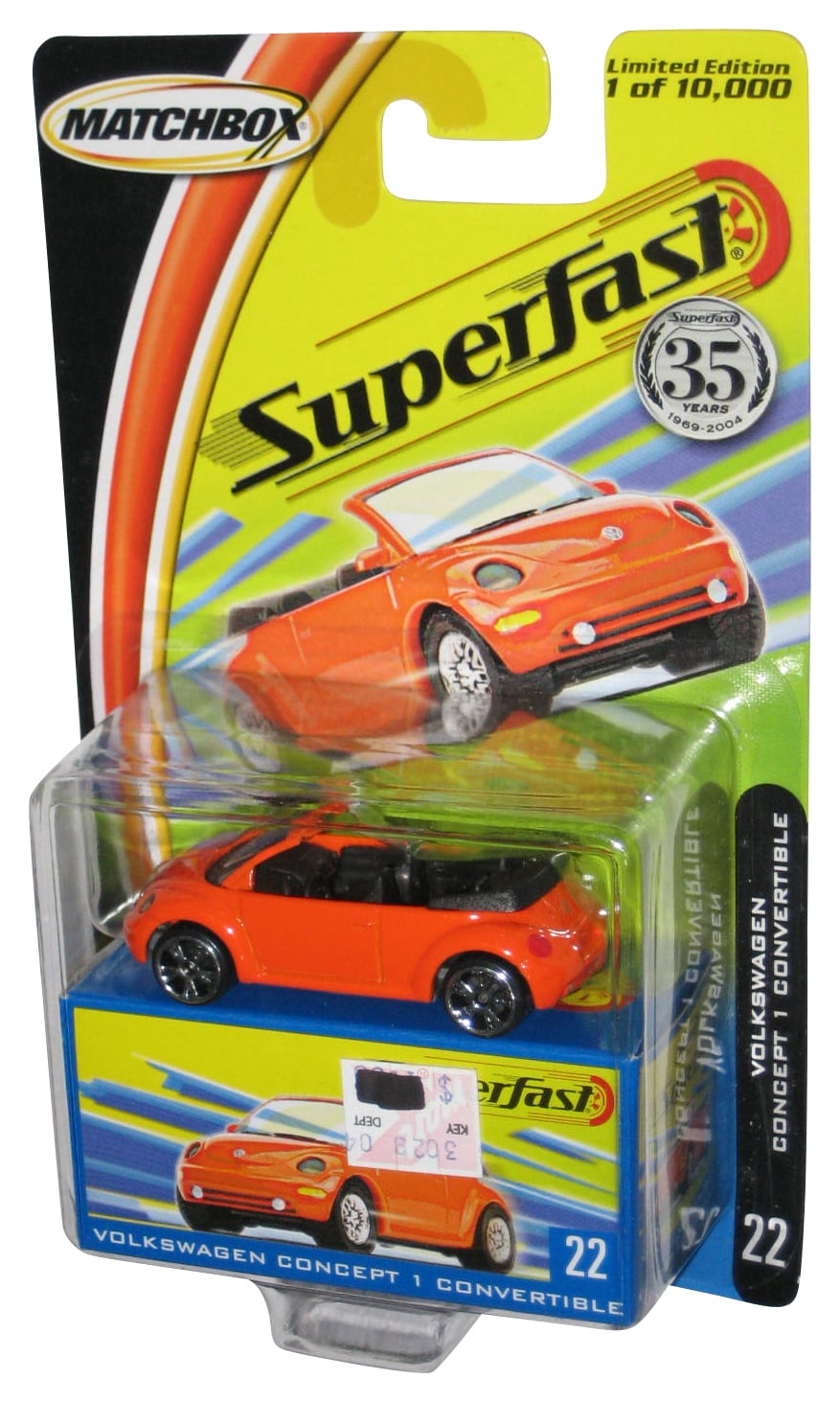 Matchbox Superfast (2004) Orange Volkswagen Concept 1 Convertible Toy ...