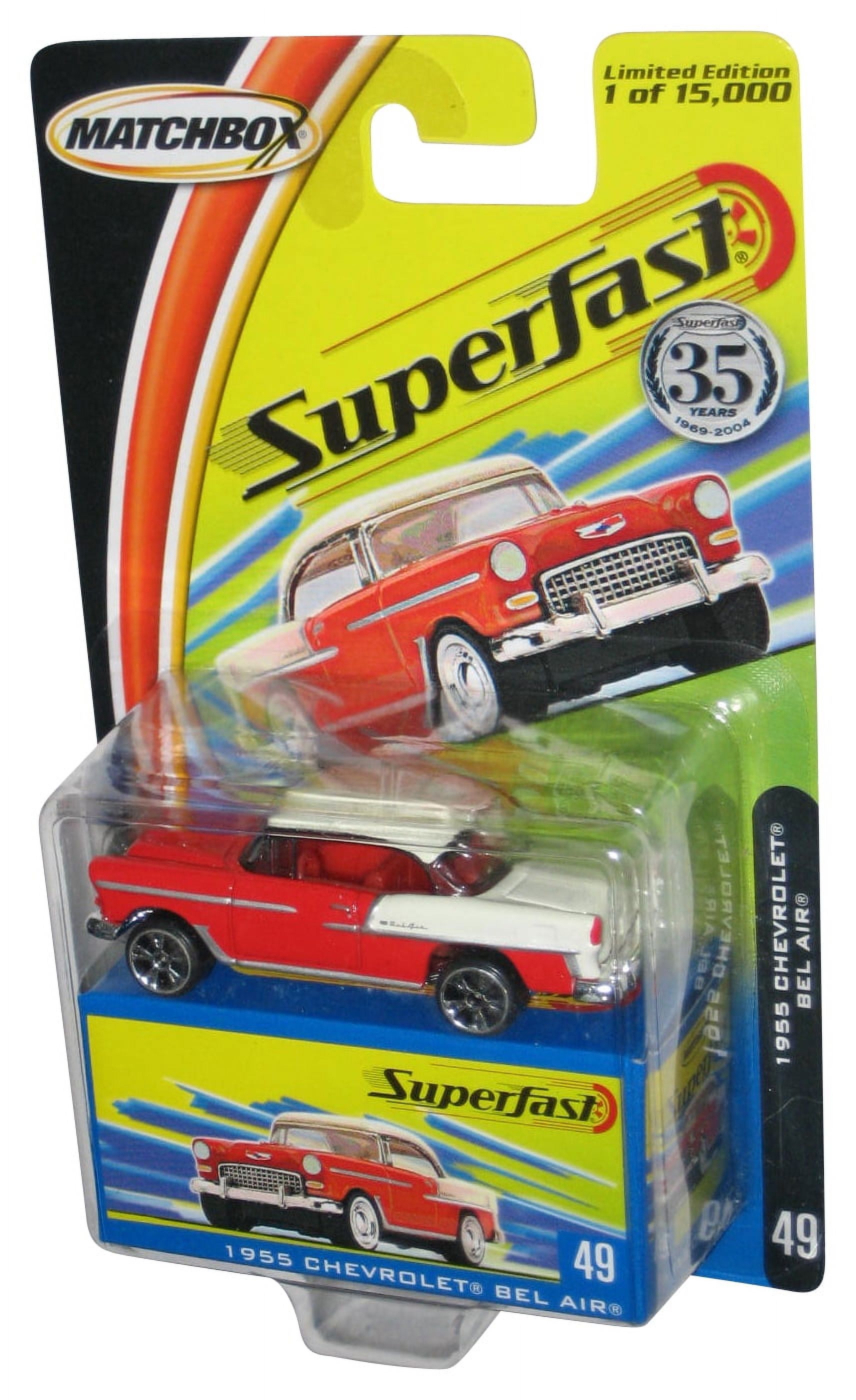 Matchbox Superfast (2004) Red 1955 Chevrolet Bel Air Toy Car #49 ...