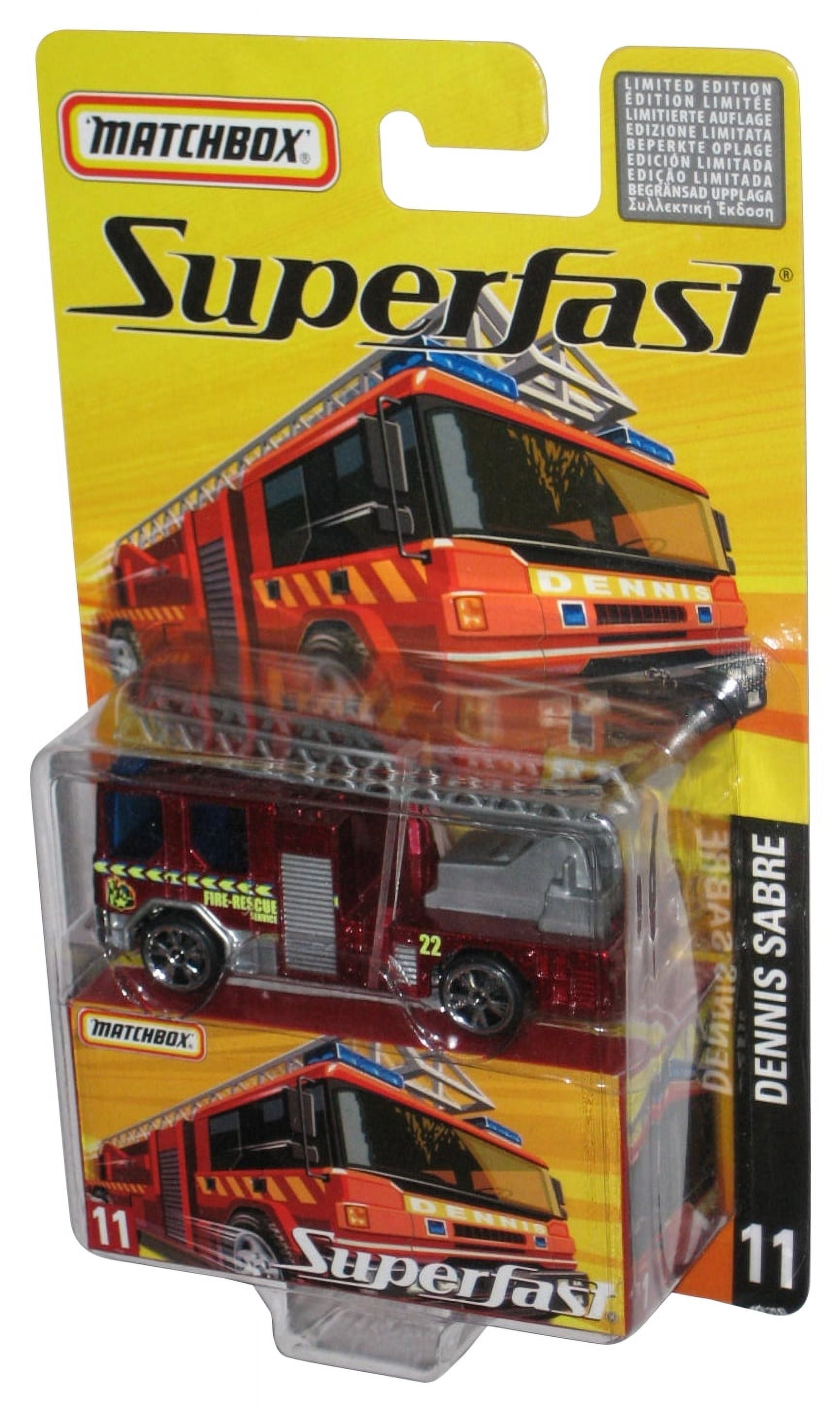 Matchbox Superfast (2005) Mattel Red Dennis Sabre Toy Fire Truck #11 ...