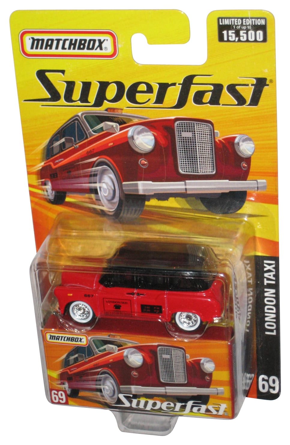 Matchbox Superfast (2005) Red & Black London Taxi Toy Car #69 - Walmart.com