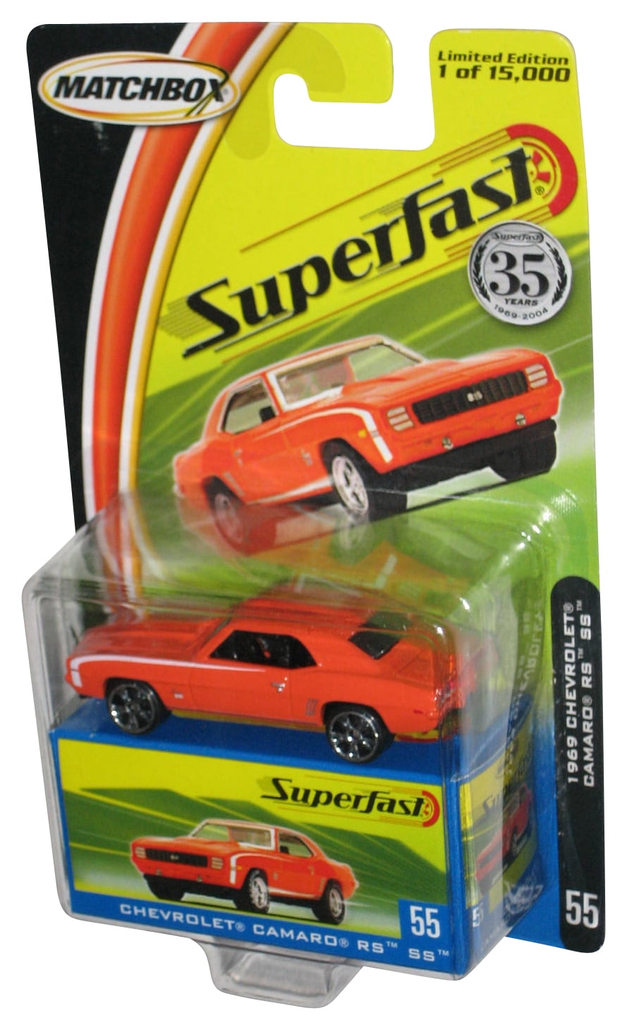 Matchbox Superfast 35th Orange Chevrolet Camaro RS SS Toy Car #55 ...