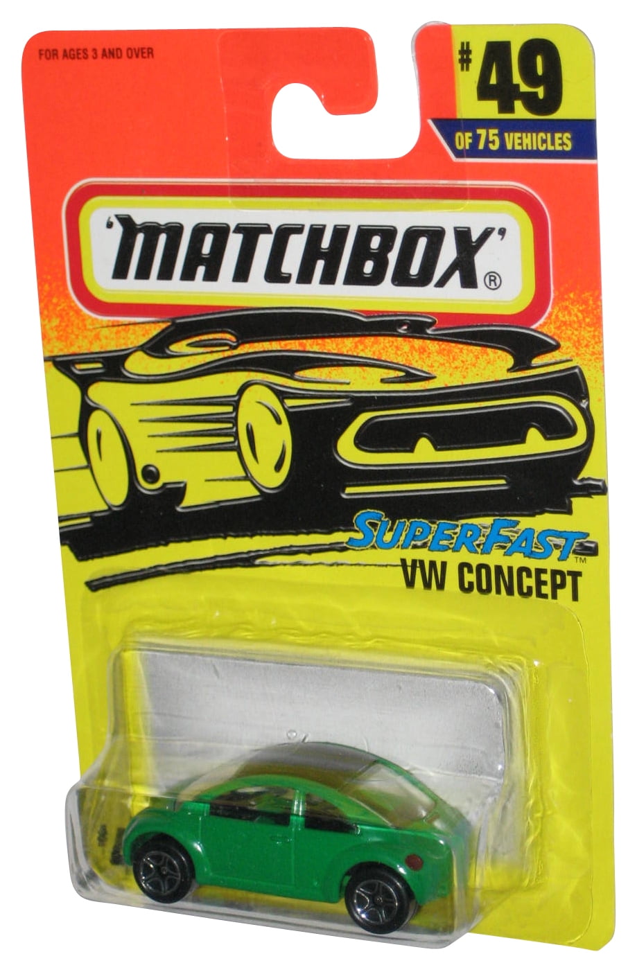 Matchbox Superfast VW Concept (1996) Mattel Green Toy Car #49/75 ...