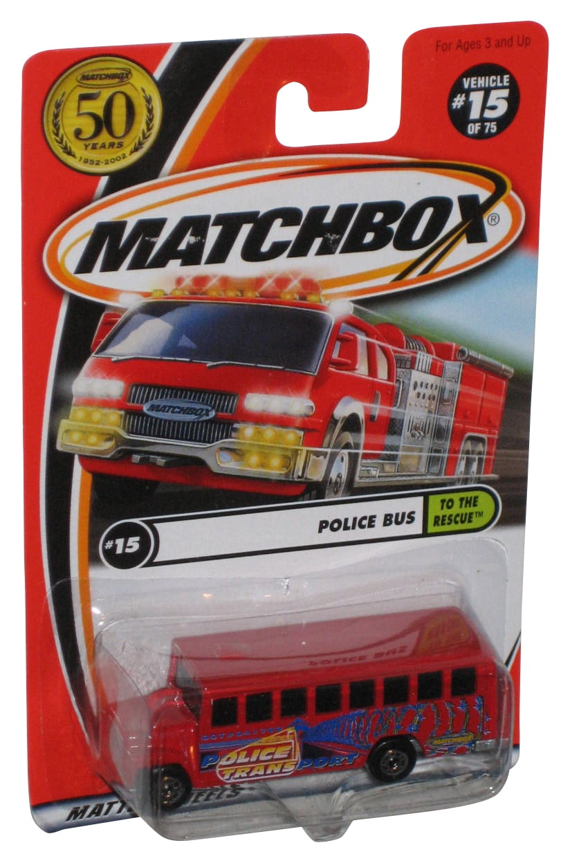 Matchbox To The Rescue (2001) Red Police Prisoner Transport Bus Toy #15 ...