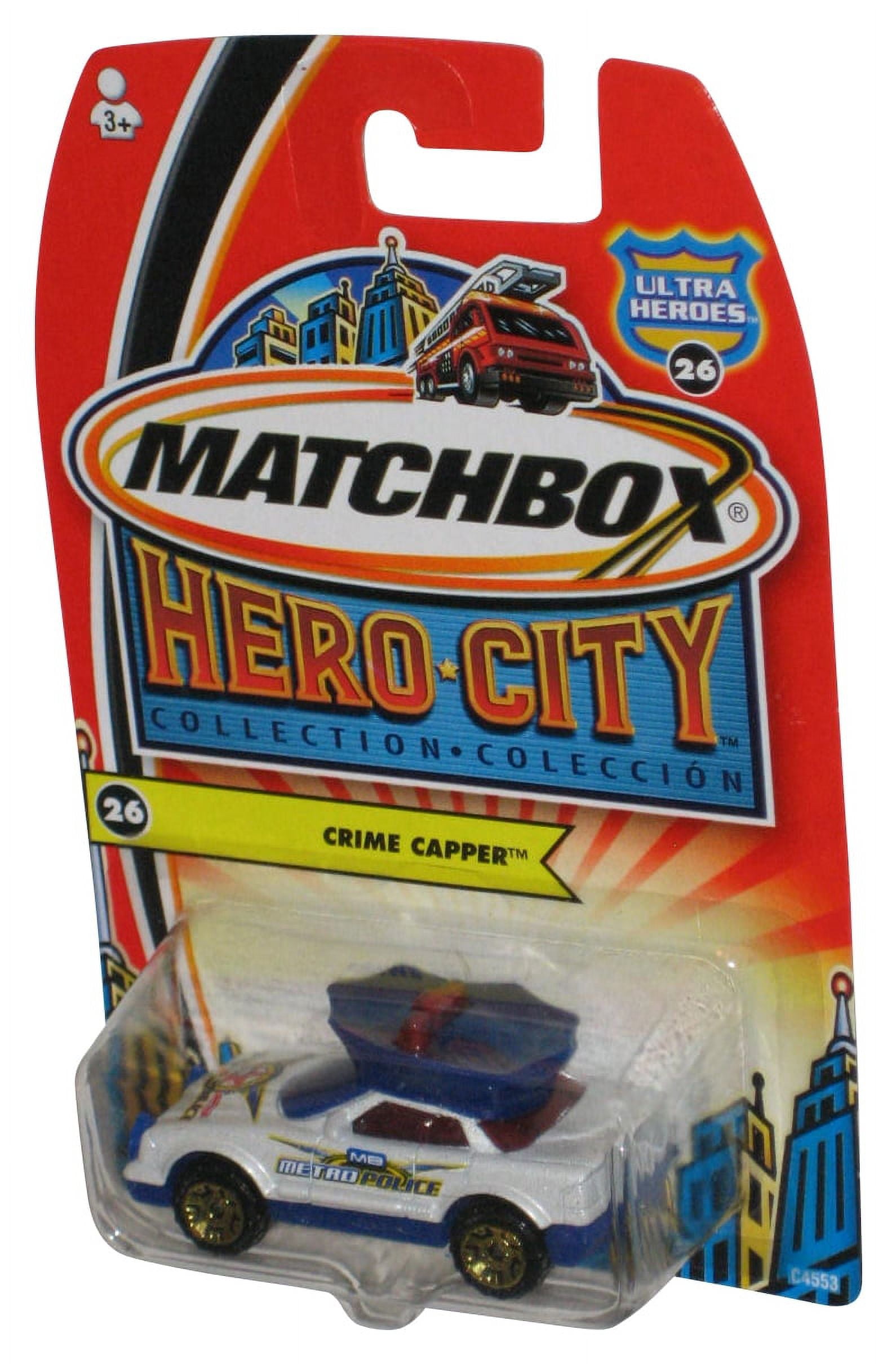 Matchbox Ultra Heroes Hero City (2003) White & Blue Crime Capper Car ...