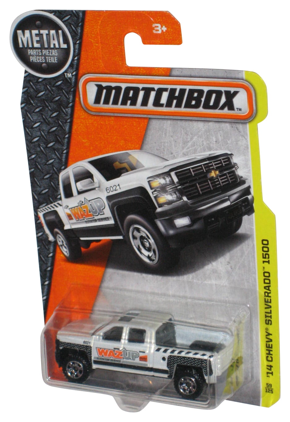 Matchbox WazUp Silver '14 Chevy Silverado 1500 Metal Toy Truck 59/125 ...