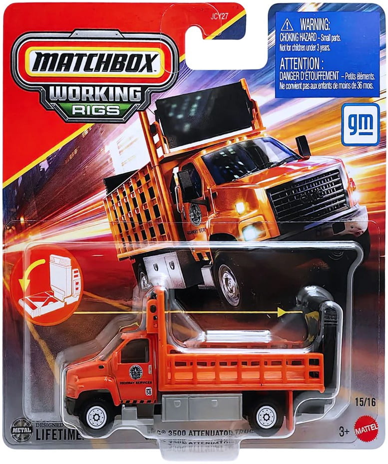 Matchbox Working Rigs GMC 3500 Attenuator Truck Diecast Vehicle (2025 ...