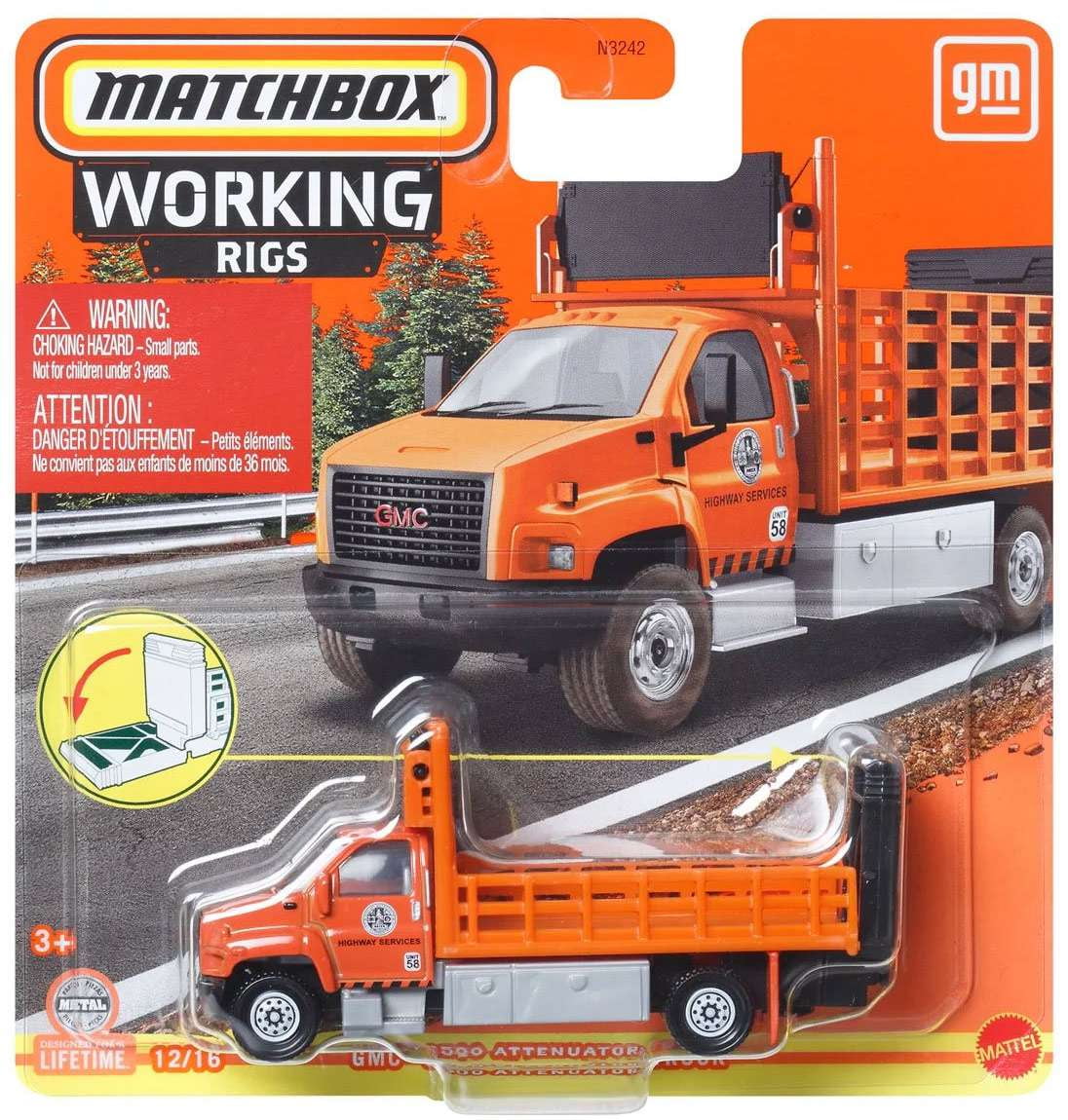 Matchbox Working Rigs GMC 3500 Attenuator Truck Diecast Vehicle ...