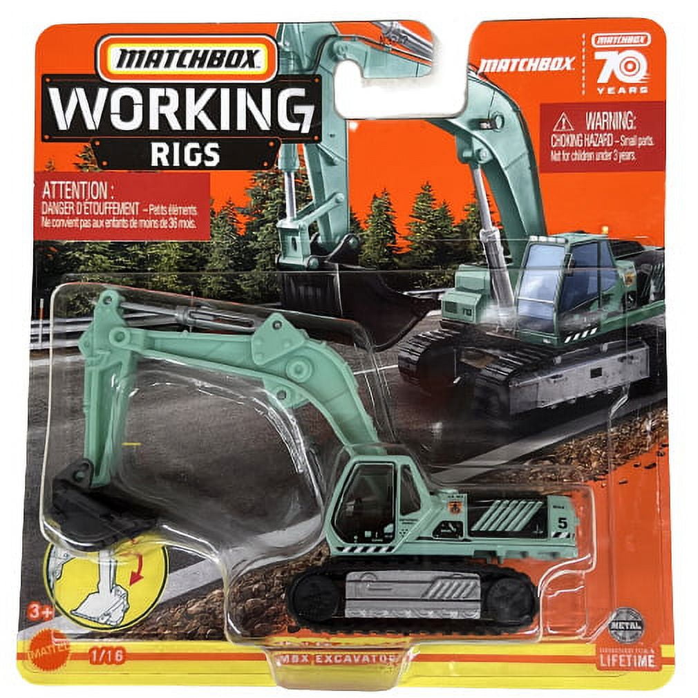 Matchbox Working Rigs Metal Vehicle - EXCAVATOR (HLM88) 1/16 - Walmart.com