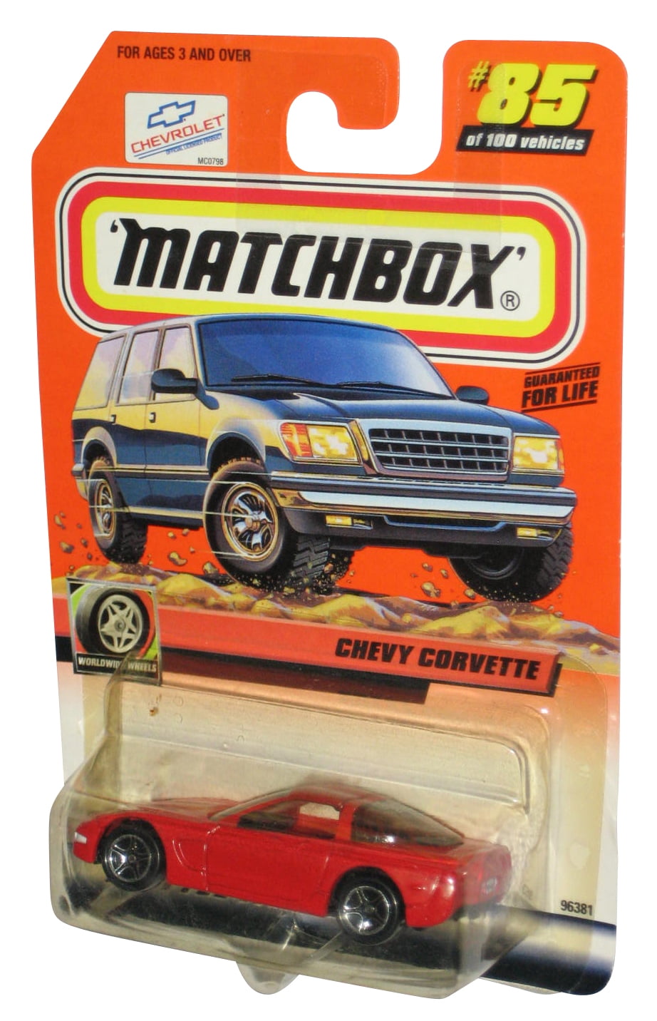 Matchbox Worldwide Wheels (1999) Red Chevy Corvette Car #85/100 ...