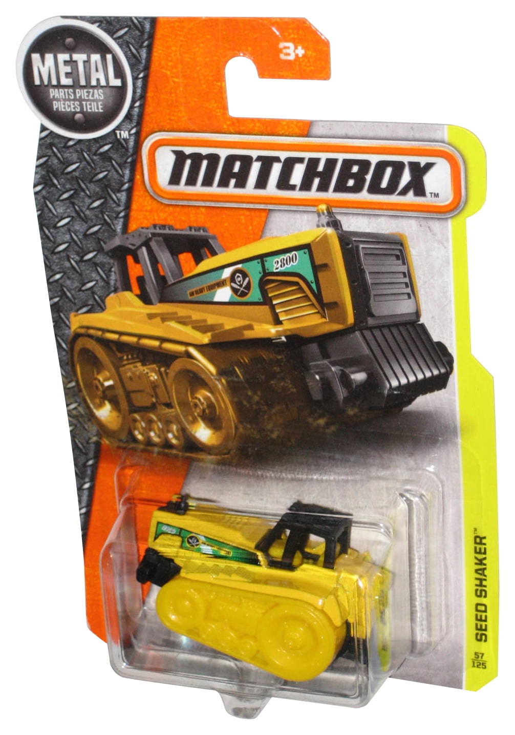 Matchbox Yellow Seed Shaker (2016) Mattel Construction Toy 57/125 ...