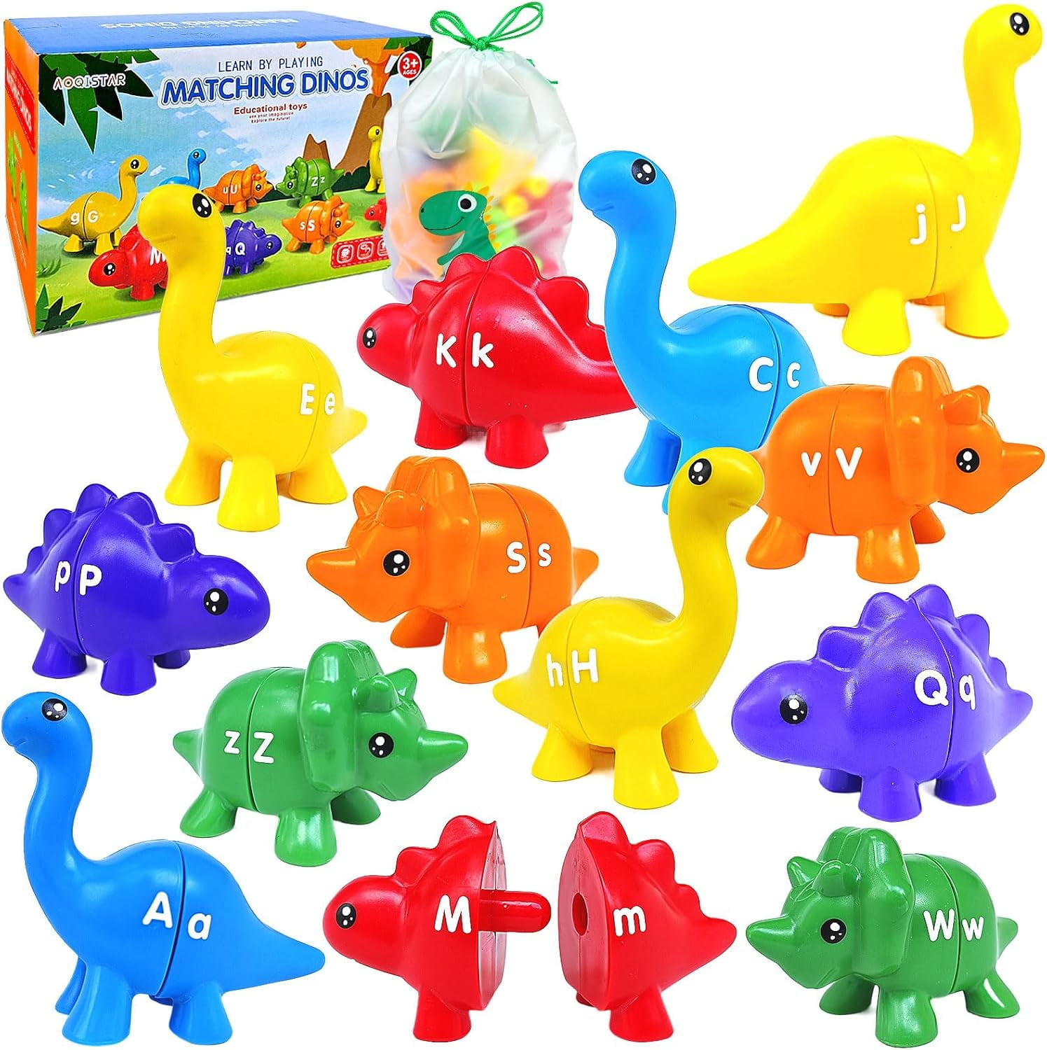 Matching Alphabet Dinosaur Toys for Kids 3-5, Learning ABC Letter for ...