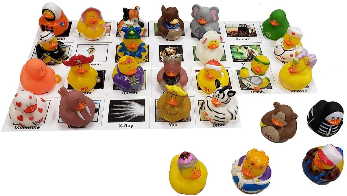 Matching Alphabet Ducks with Picture Cards - Rubber Duckies for Each ...